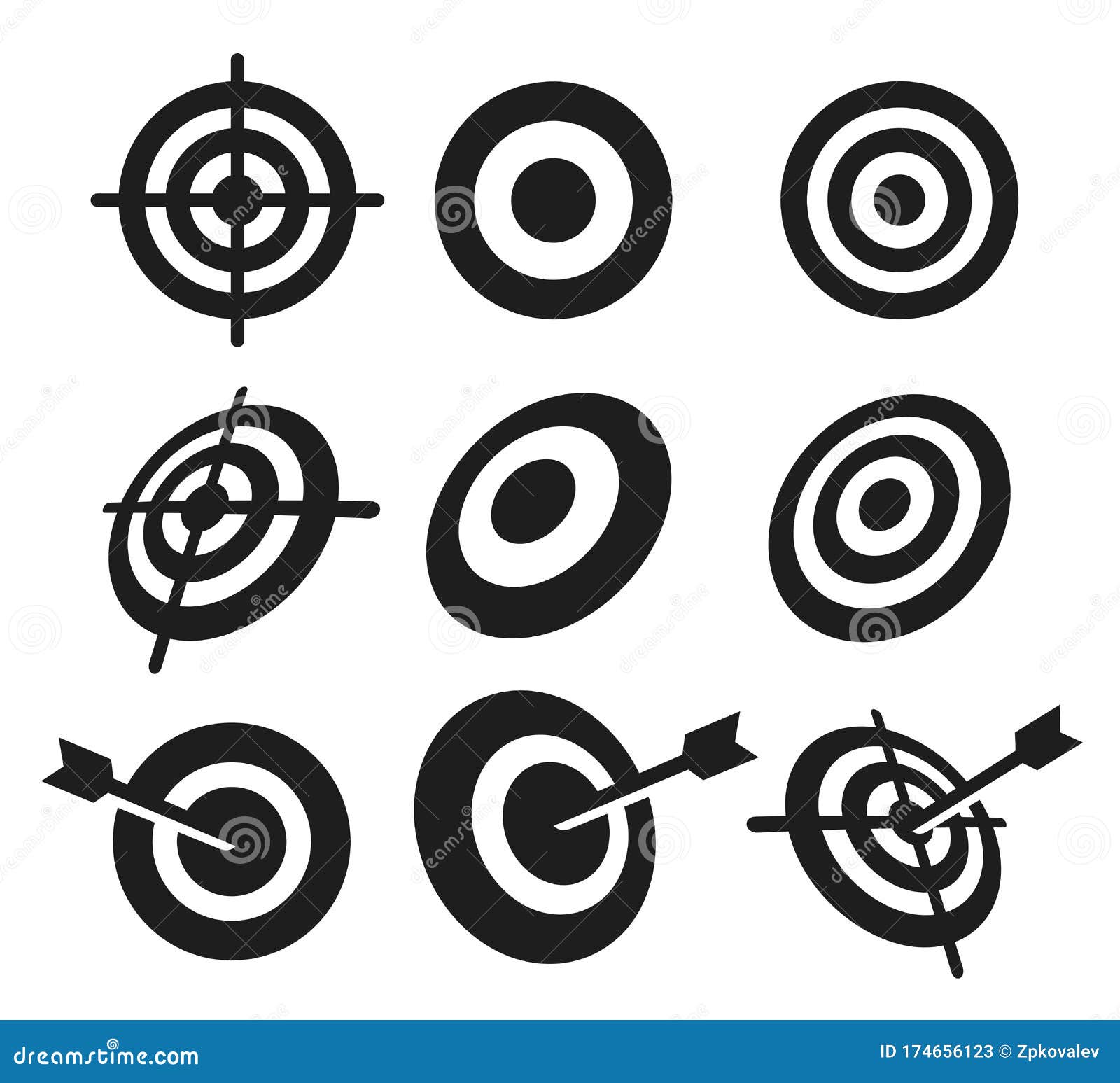 Set of Business Aim Icon. Targeting Icon Vector Illustration Stock ...