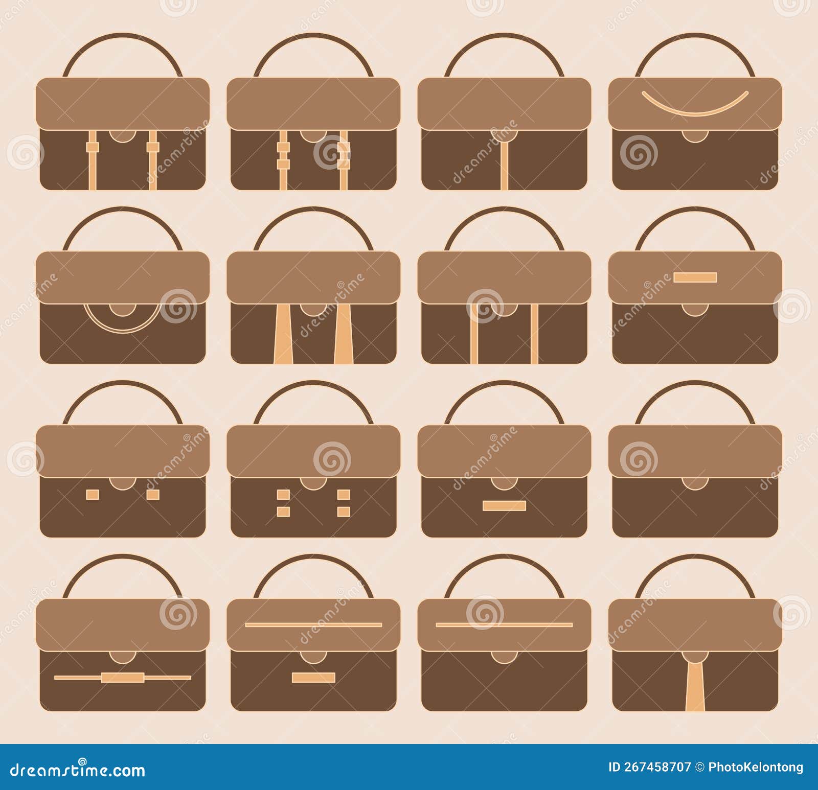 Set of Business Briefcase Illustration Stock Vector - Illustration of ...