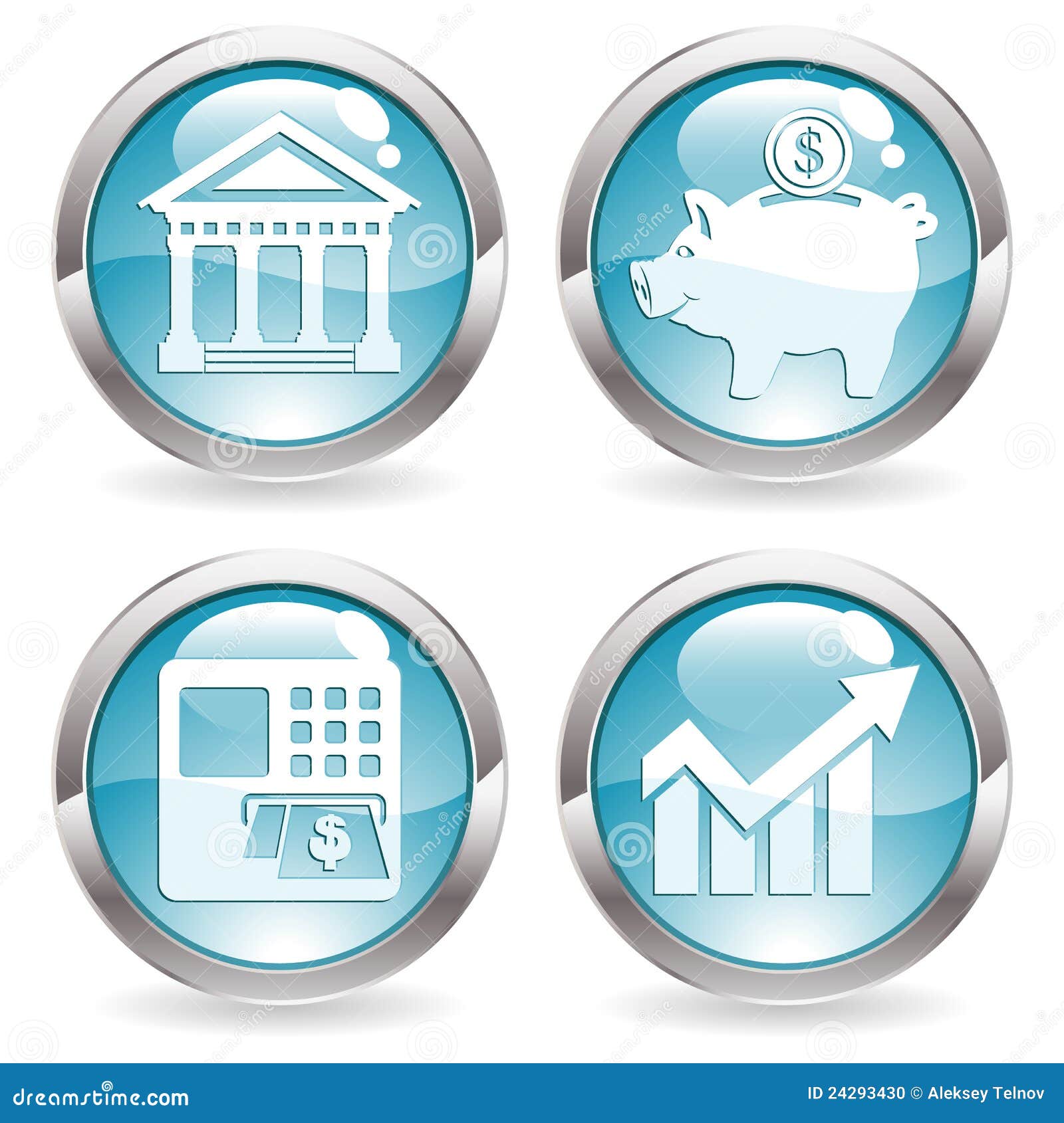 Set Business Buttons stock vector. Illustration of shiny - 24293430