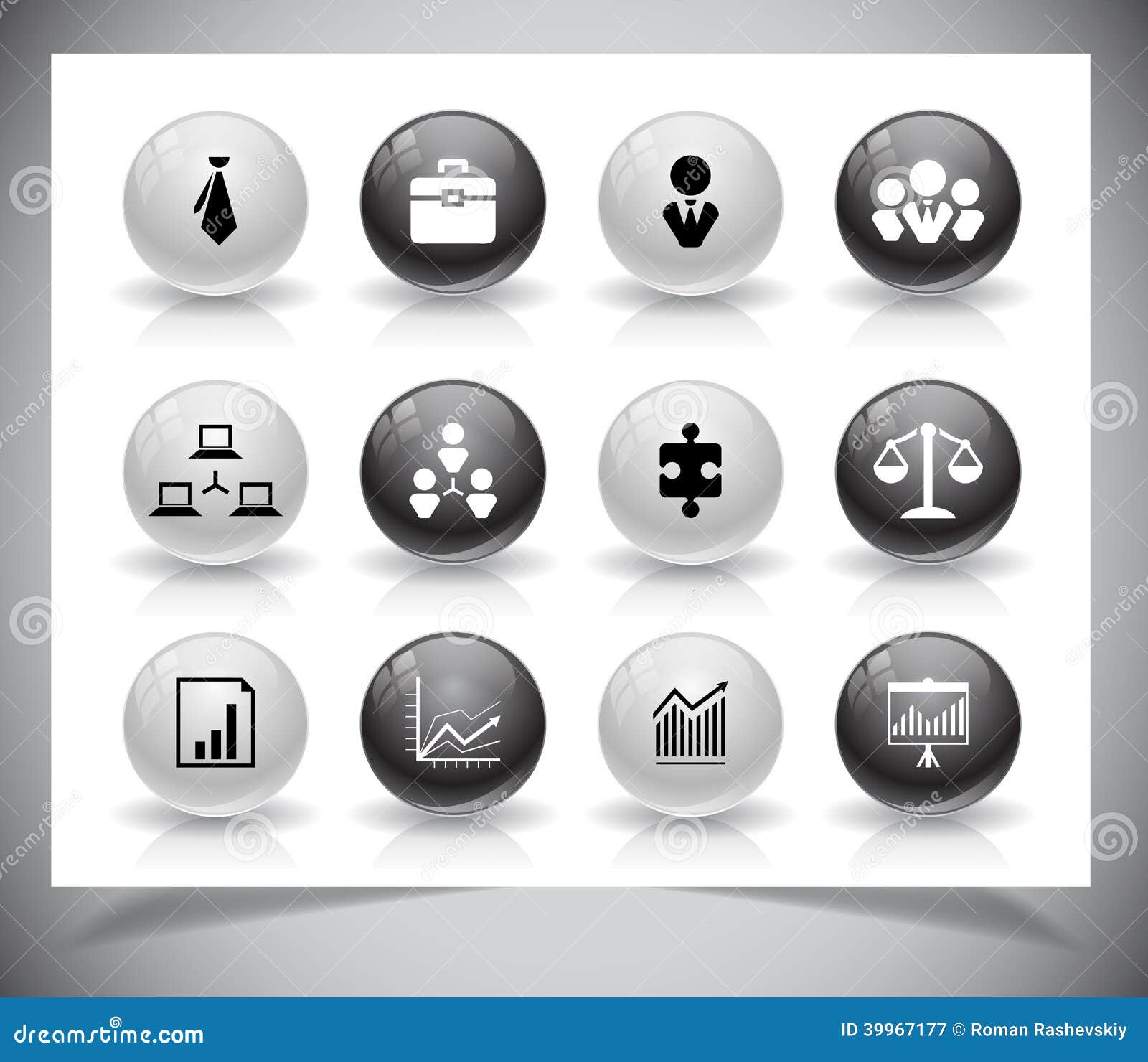 Set of business buttons stock illustration. Illustration of graph ...