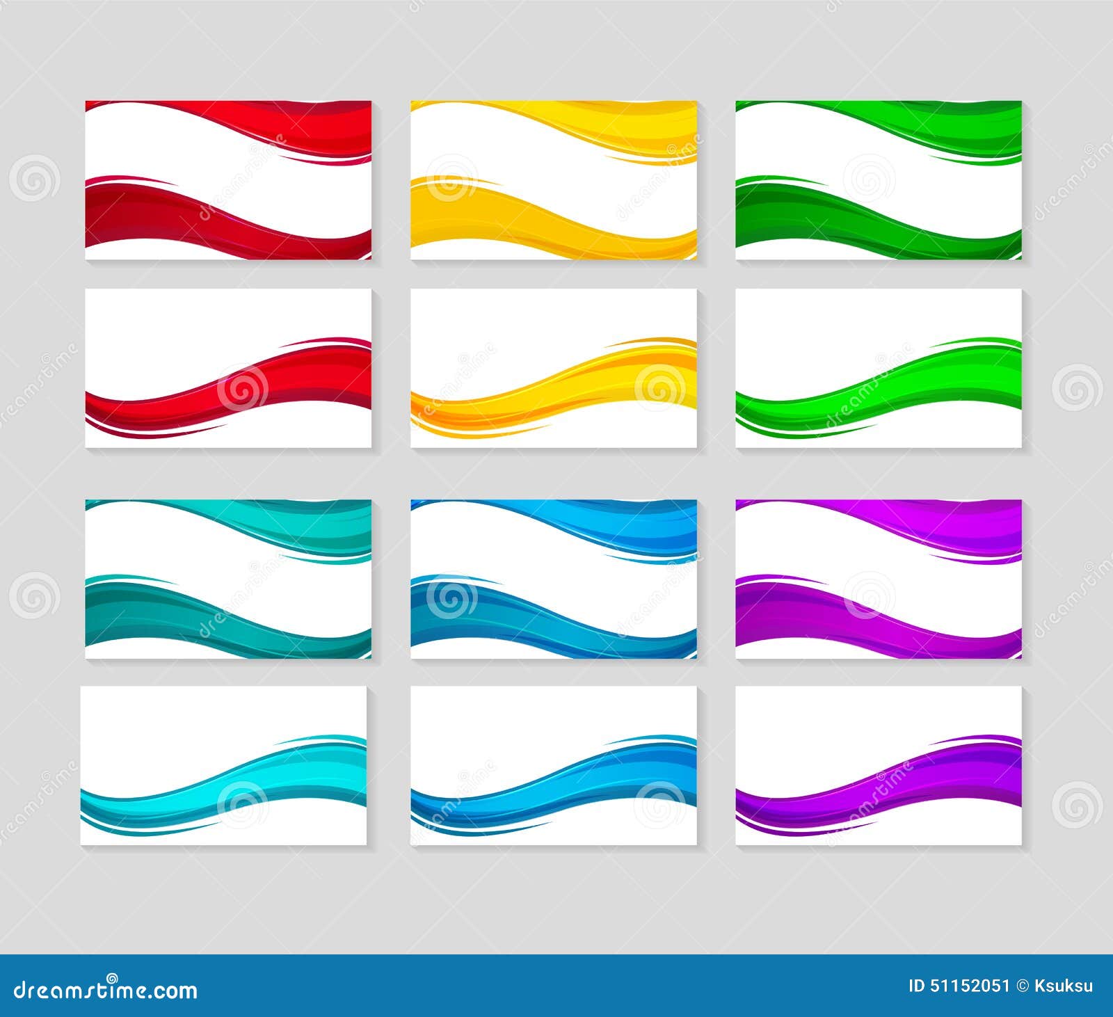 Set of Business Cards with Abstract Colorful Waves Stock Vector ...