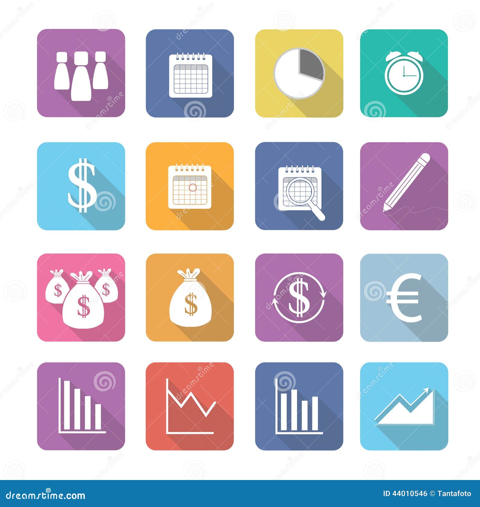 Set of Business Elements Icons in Flat Design Stock Vector ...