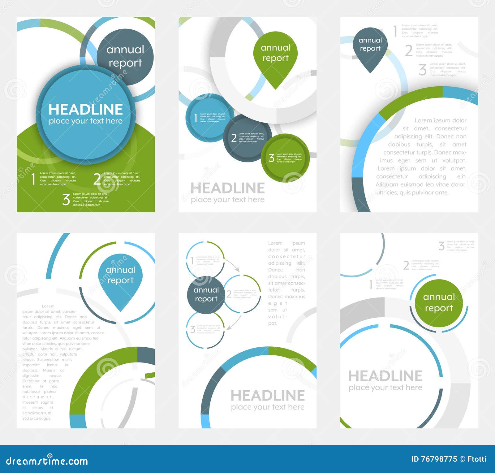 Set of Business Flyer Template, Brochure or Corporate Banner with ...