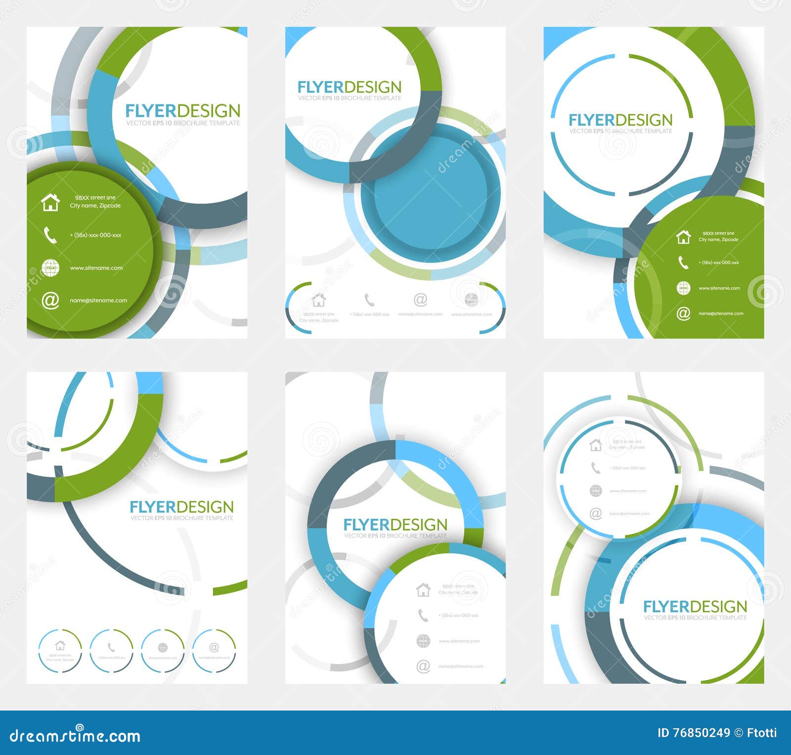 Set of Business Flyer Template, Brochure or Corporate Banner with ...