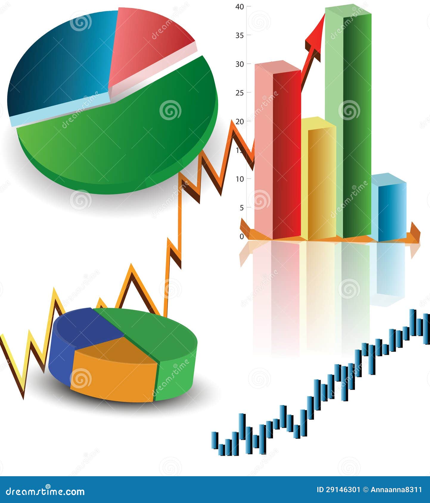 SET of BUSINESS GRAPHS stock image. Image of exchange - 29146301