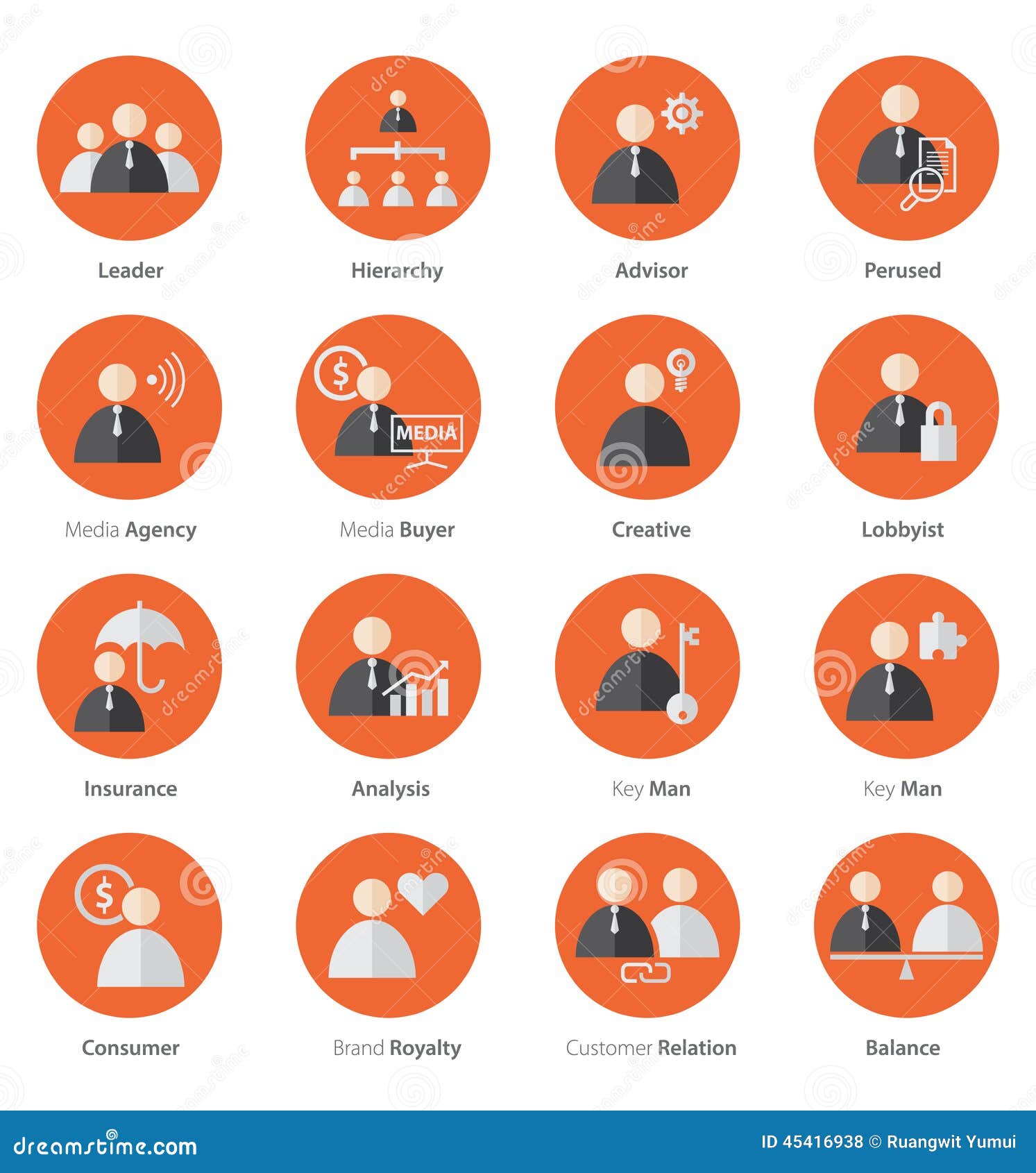 Set of Business Icon in Flat Design Stock Vector - Illustration of ...