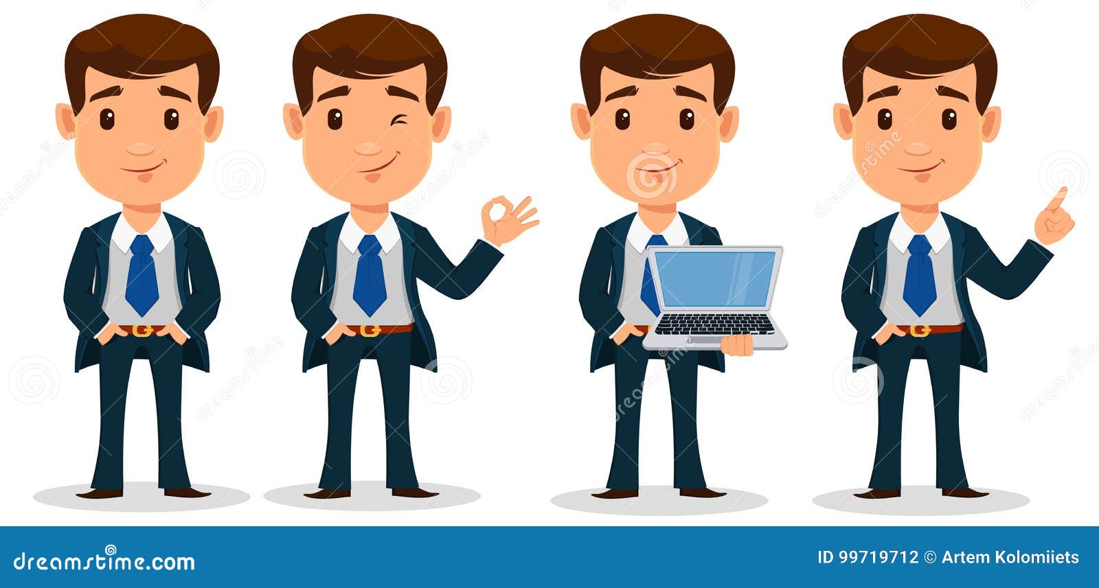 Set of Business Man Cartoon Character in Smart Clothes, Office S Stock ... Set of Business Man Cartoon Character in Smart Clothes, Office S Stock ...