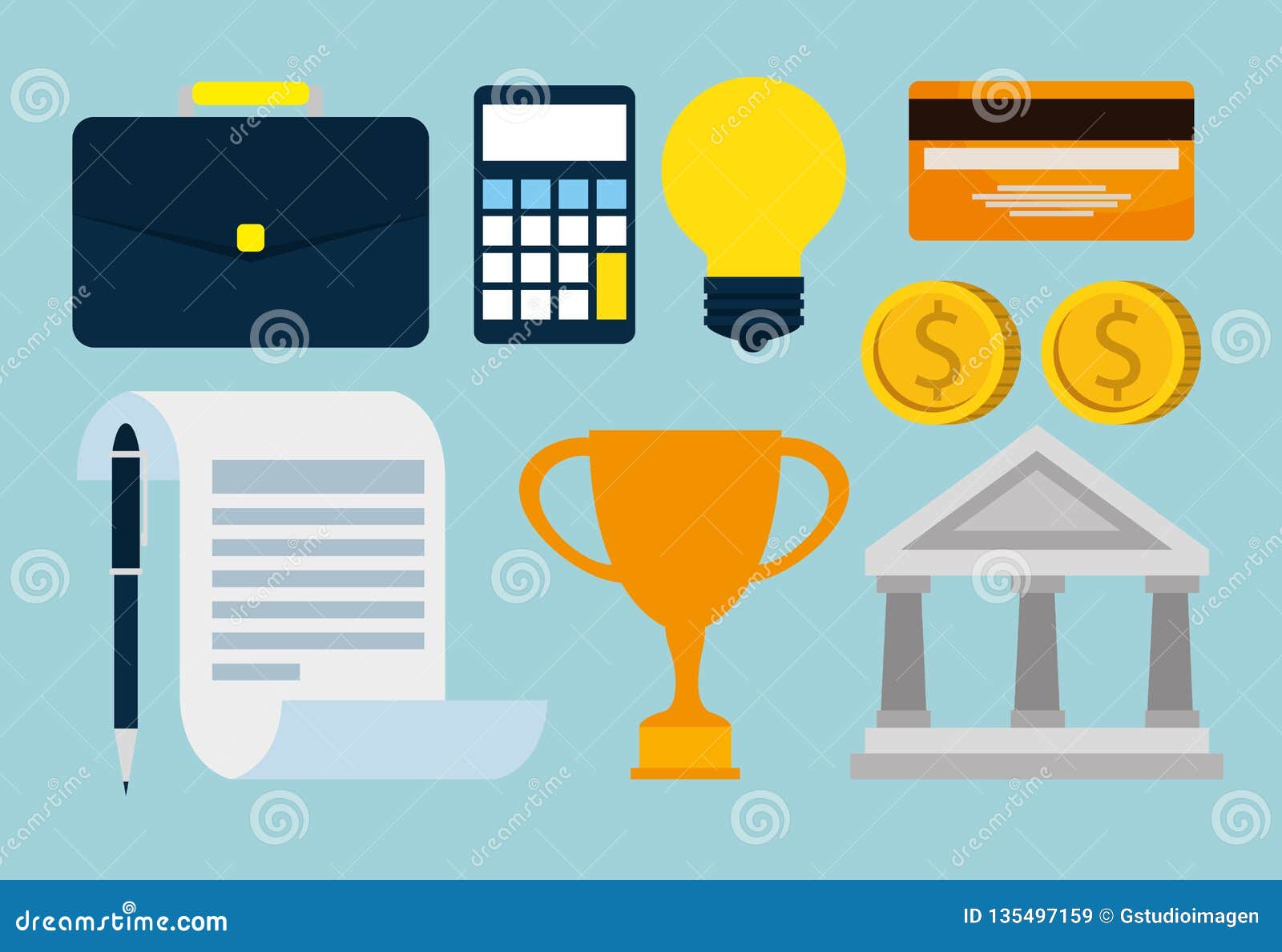Set Business Marketing Documents Information Stock Vector ...