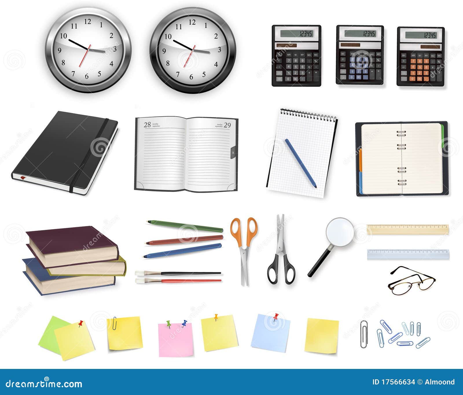 Set of business objects. stock vector. Illustration of button - 17566634