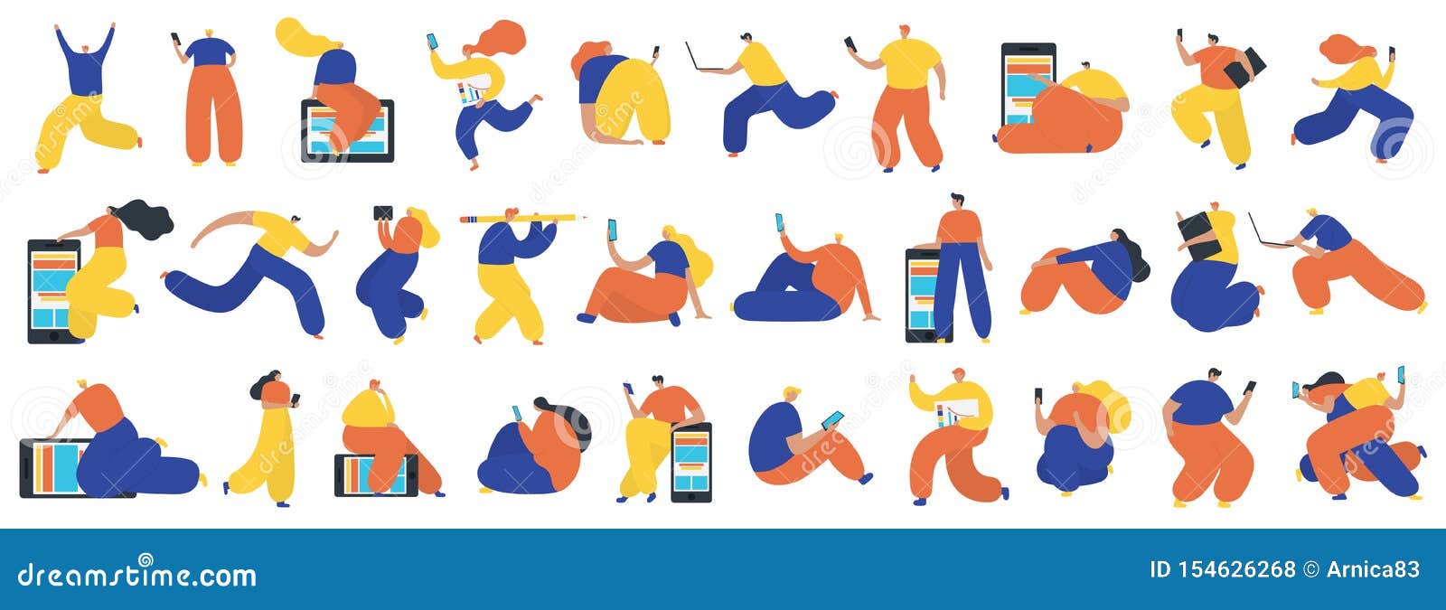 Set of Business People Flat Icons. Flat Style Modern Stock Vector ...