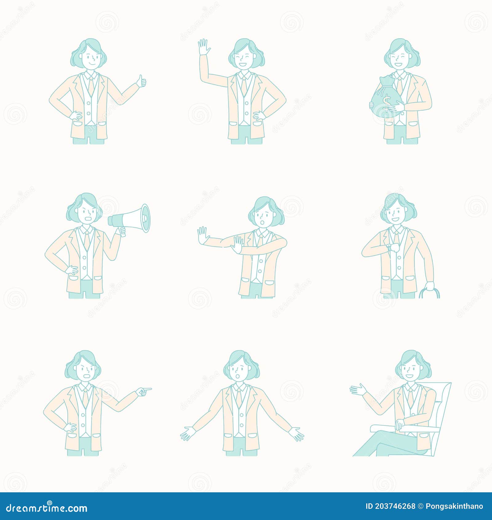 Set of Business People Working Character Vector Design Stock Vector ...