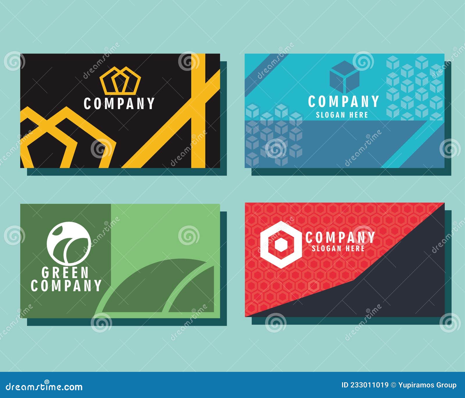 Set Business Presentation Cards Stock Vector - Illustration of layout ...