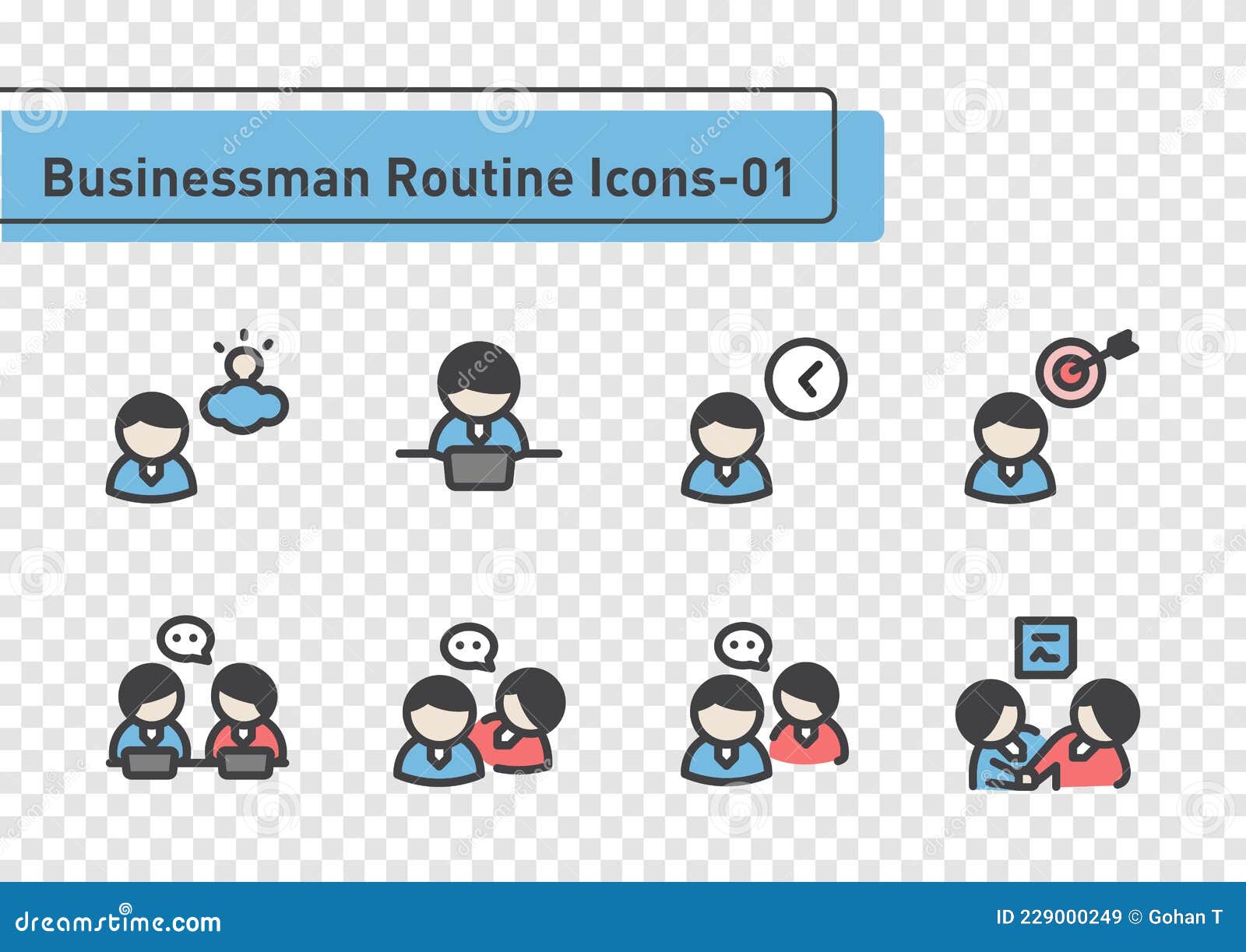 A Set Of Business Routine Icon On Transparency Background 01 Stock ...