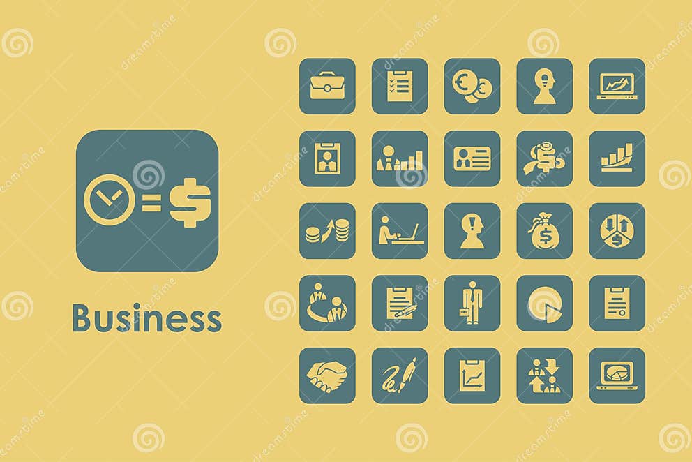 Set of Business Simple Icons Stock Vector - Illustration of finance ...