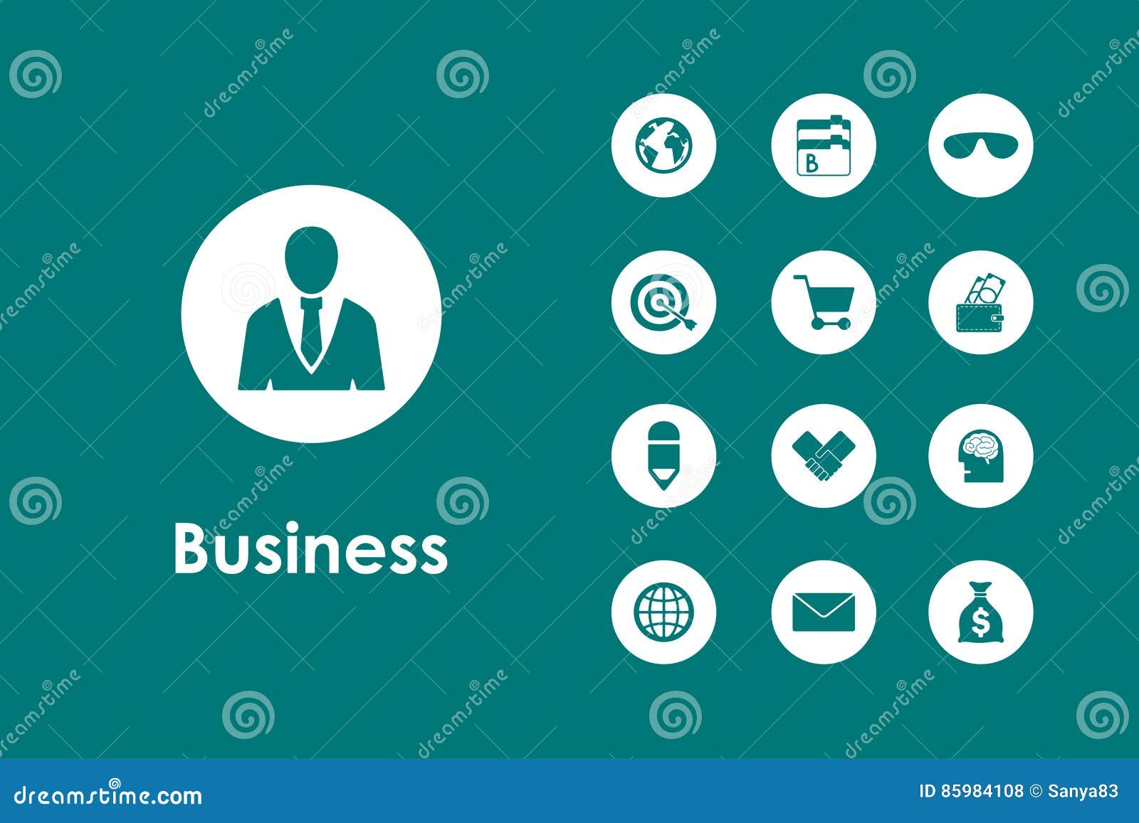 Set of Business Simple Icons Stock Vector - Illustration of design ...