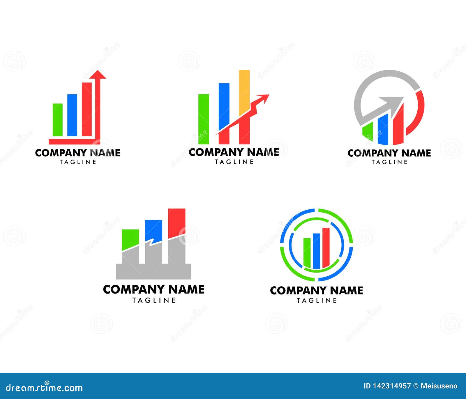 Set of Business Stats Logo Design Template Stock Vector - Illustration ...