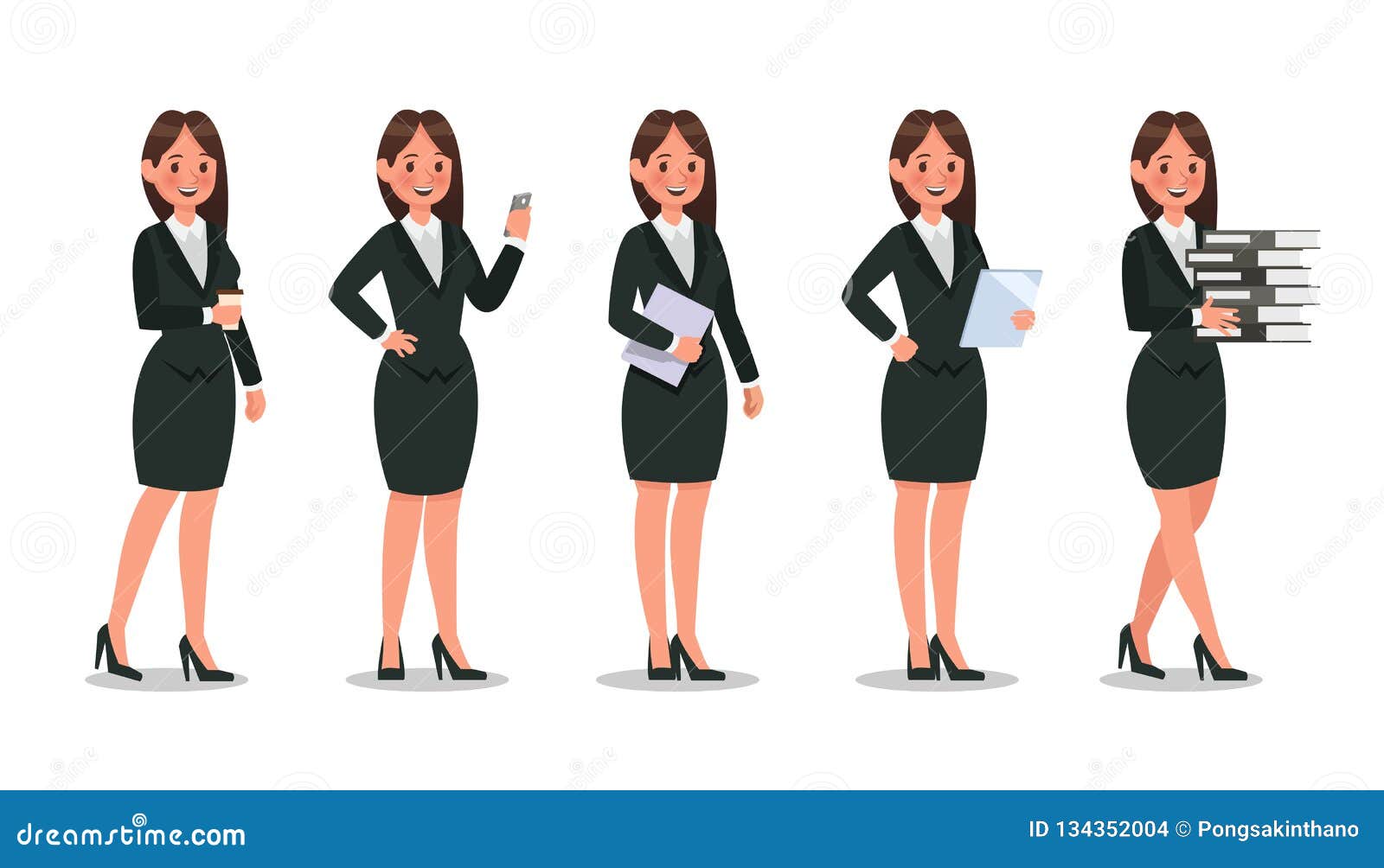 Set of Business Woman Character Design. No2 Stock Vector - Illustration ...