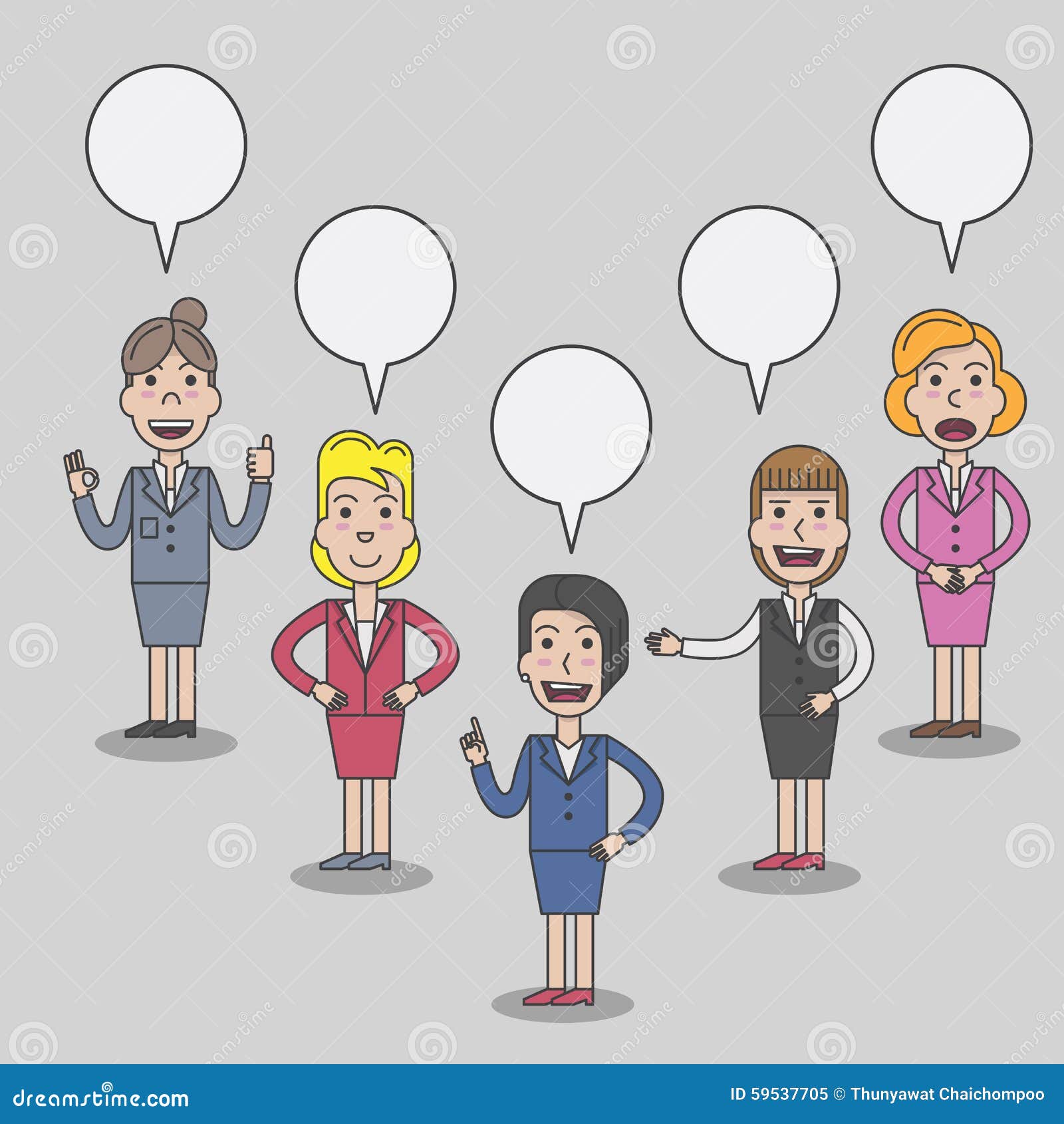 Women Character Design Collection. Modern Cartoon Flat Style. Females ...