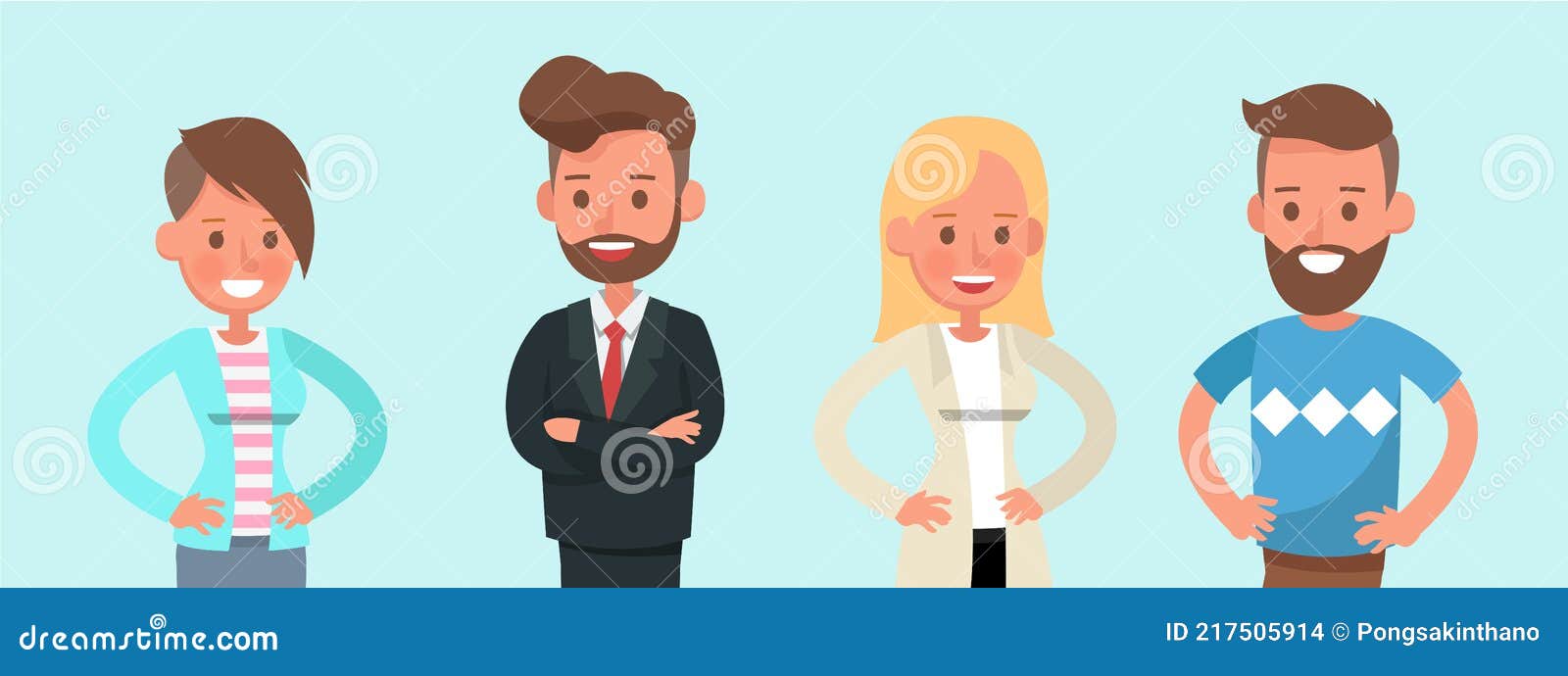 Set Of Businessman And Businesswoman Character Vector Design No7 Stock