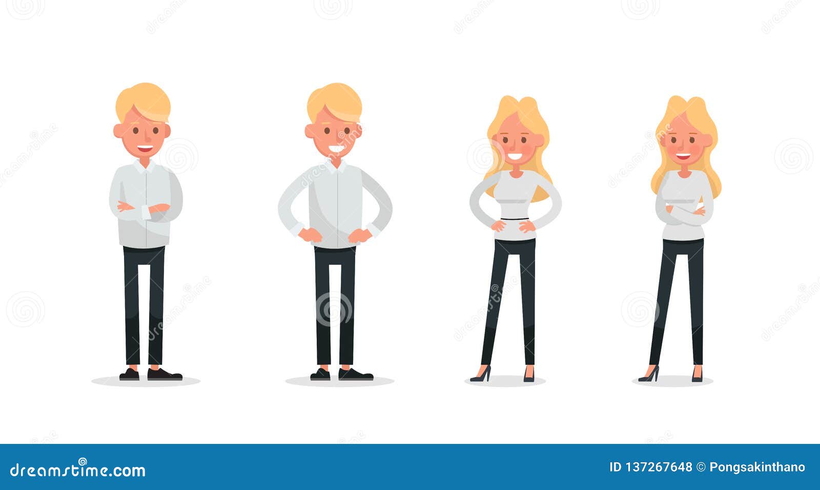 Set Of Businessman And Businesswoman Character Vector Design No49
