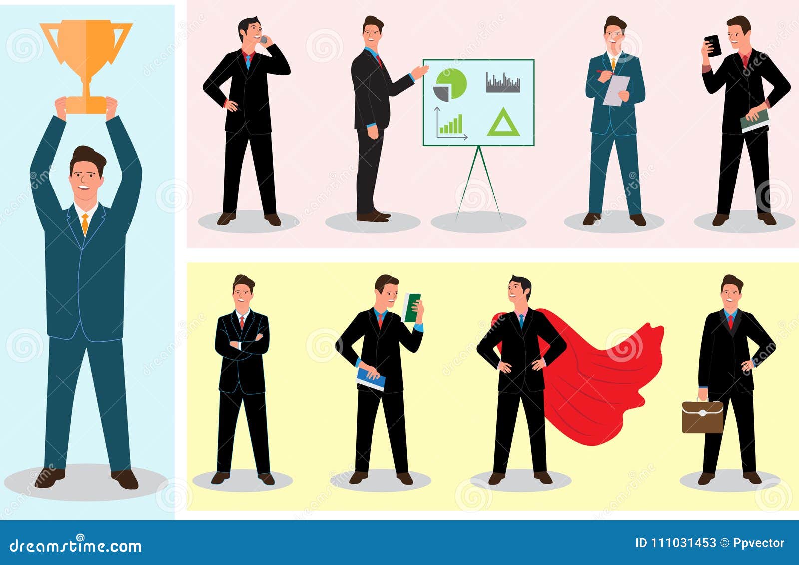 Set of Businessman Character Design. Vector Stock Illustration ... Set of Businessman Character Design. Vector Stock Illustration ...