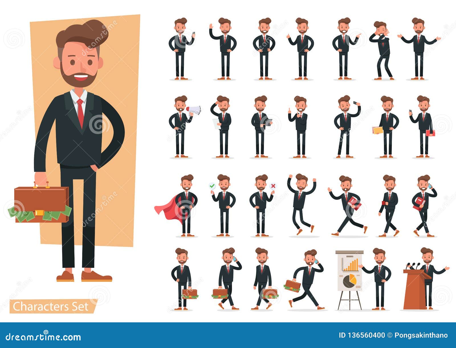 Set of Businessman Character Vector Design. No15 Stock Vector ...
