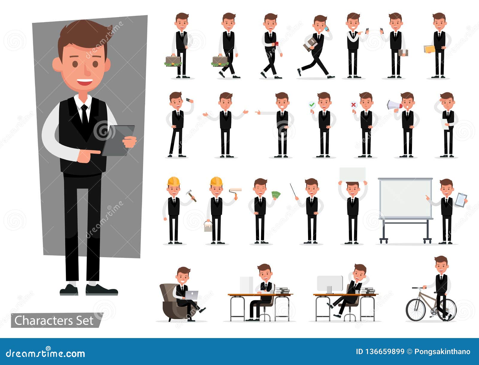 Set of Businessman Character Vector Design. No32 Stock Vector ...