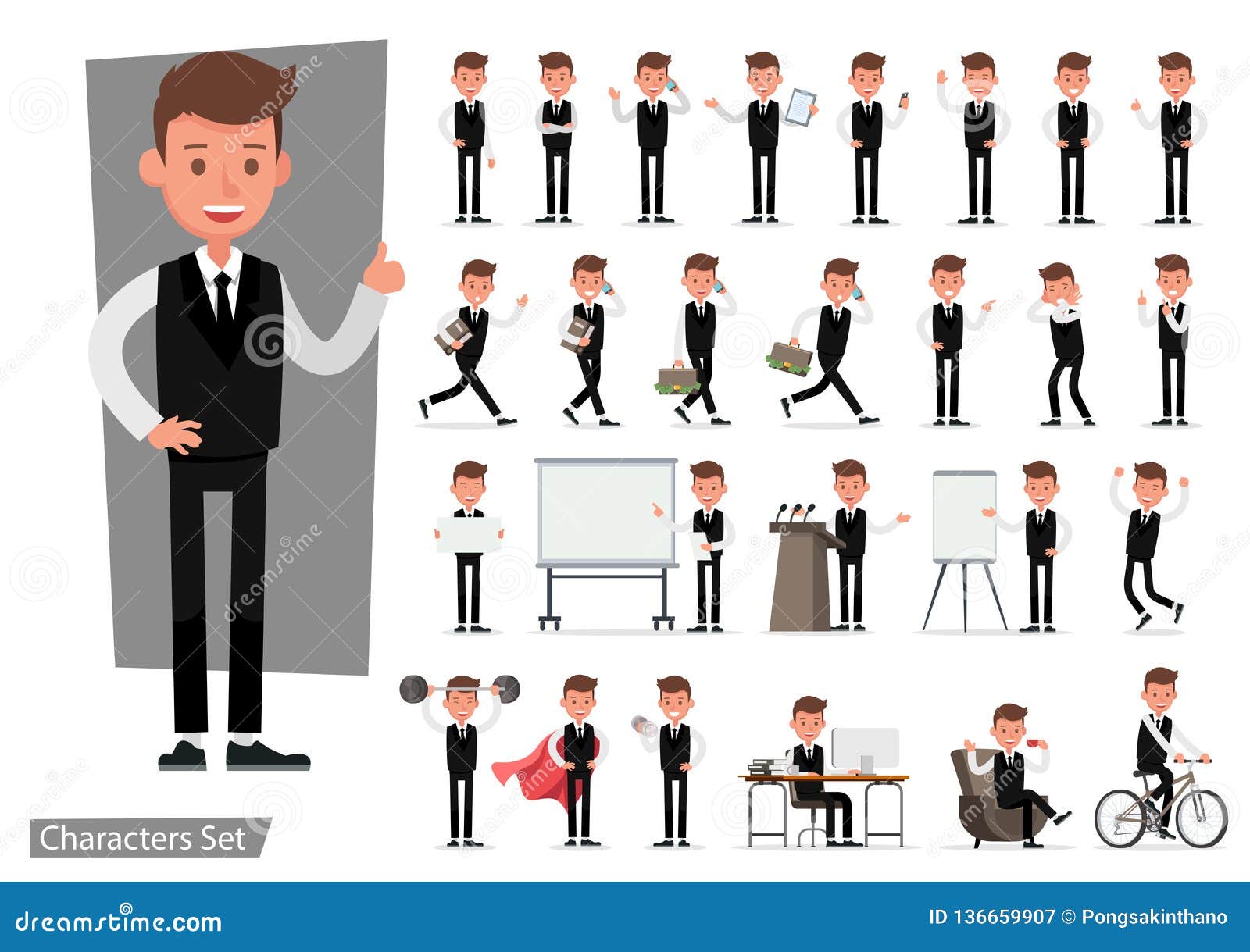 Set of Businessman Character Vector Design. No31 Stock Vector ...