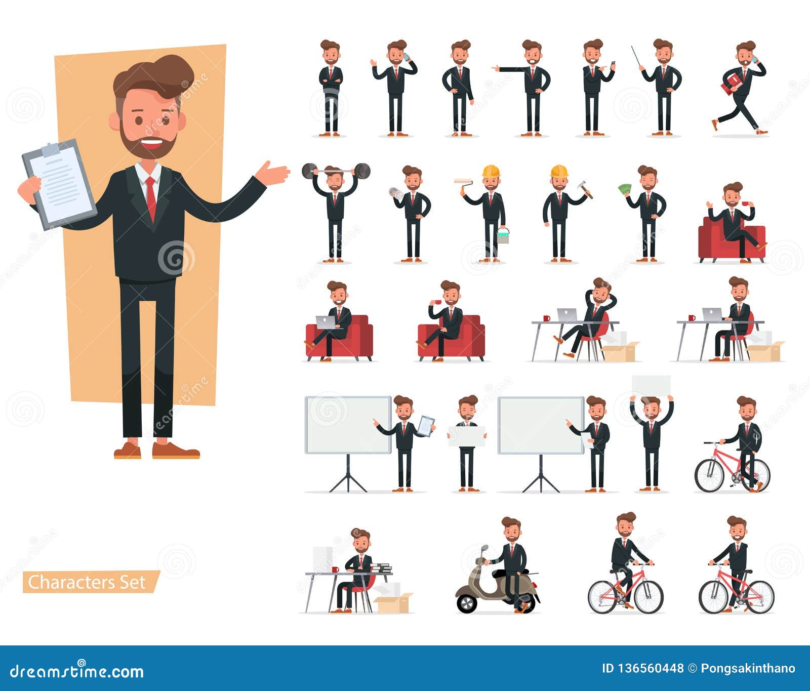 Set of Businessman Character Vector Design. No16 Stock Vector ...