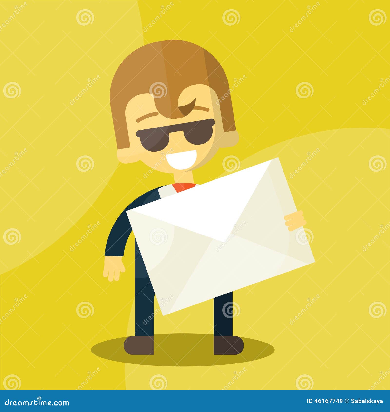 Set of Businessman Holding Letter Stock Vector - Illustration of ...