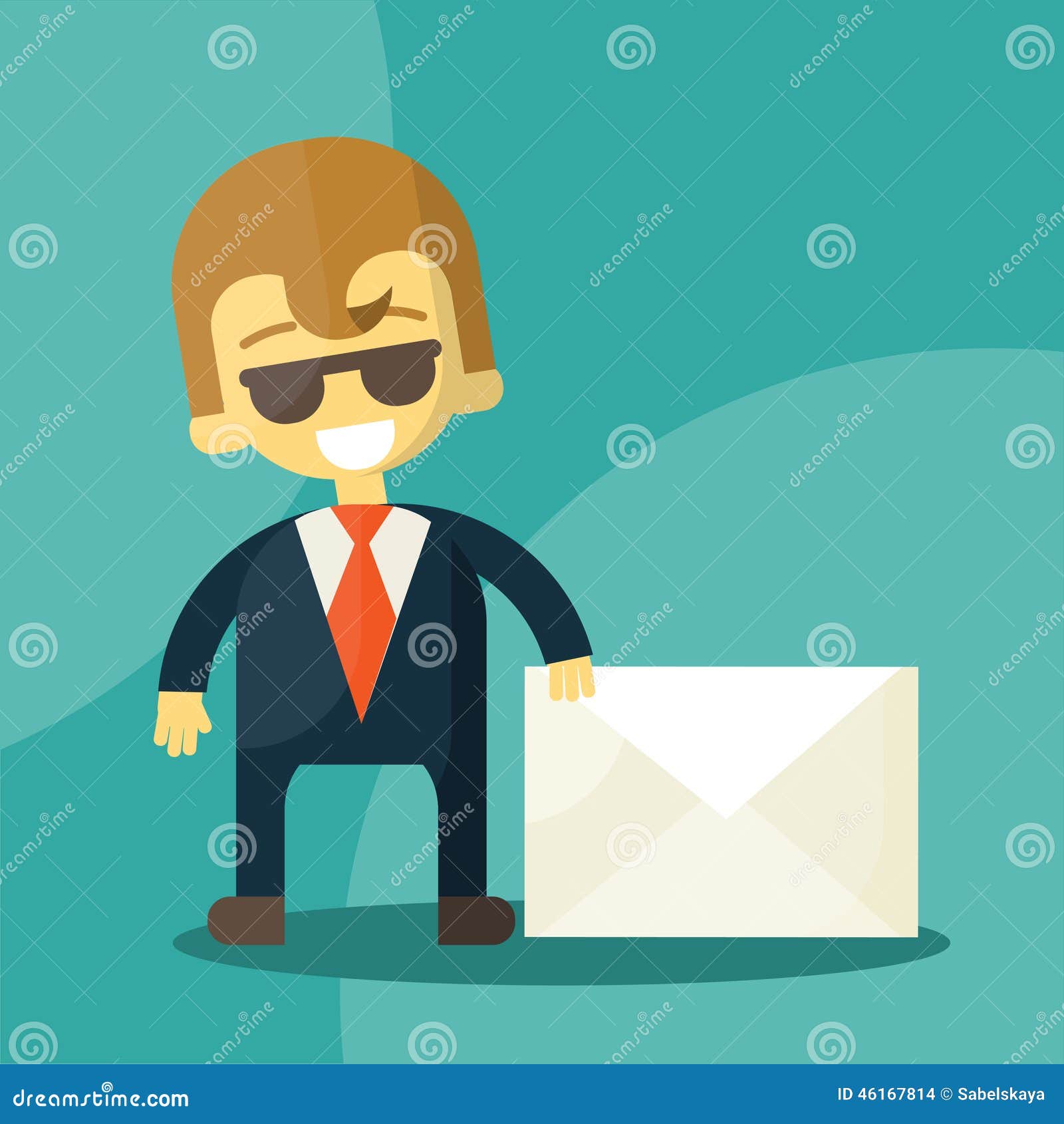 Set of Businessman Holding Letter Stock Vector - Illustration of ...