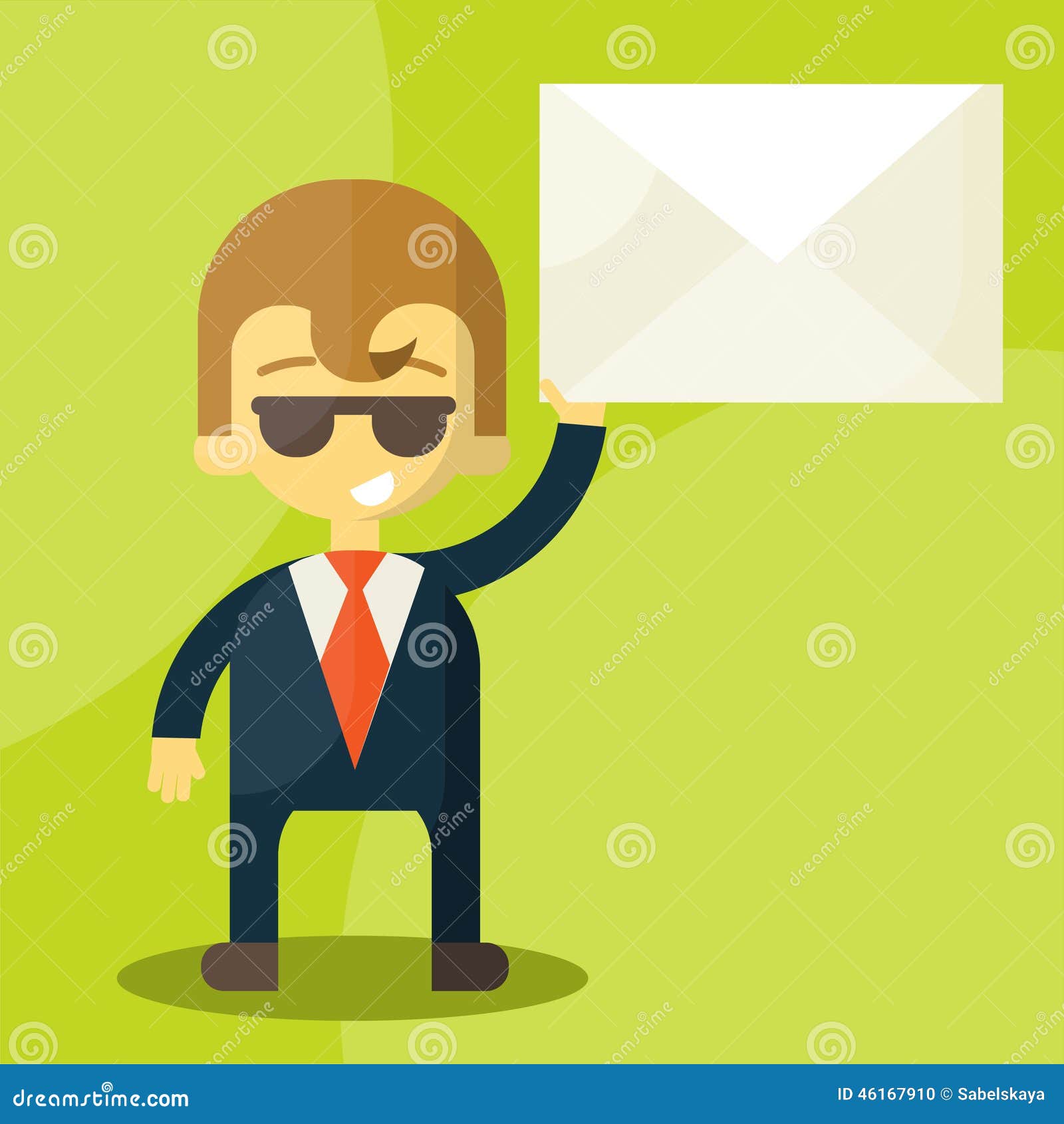 Set of Businessman Holding Letter Stock Vector - Illustration of idea ...