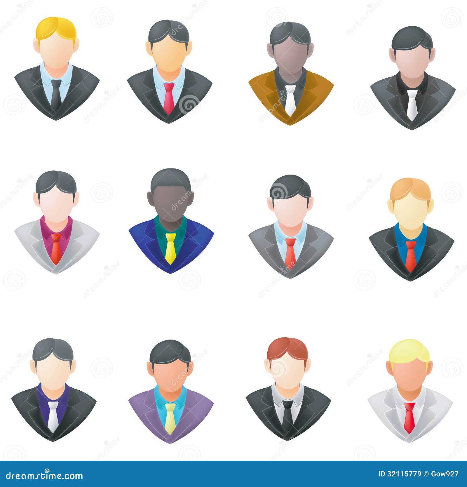 Set of businessman icon stock vector. Illustration of organization ...