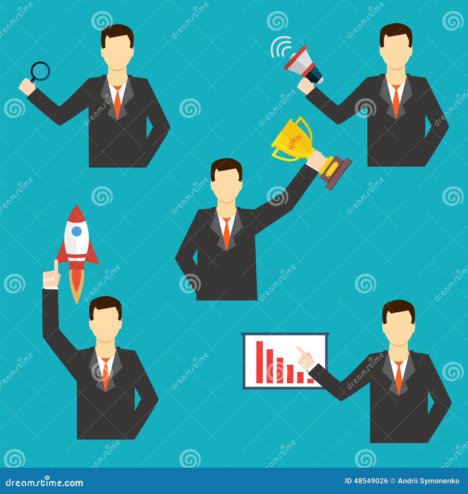 Set of Businessman Icons. Vector Illustration Stock Vector ...