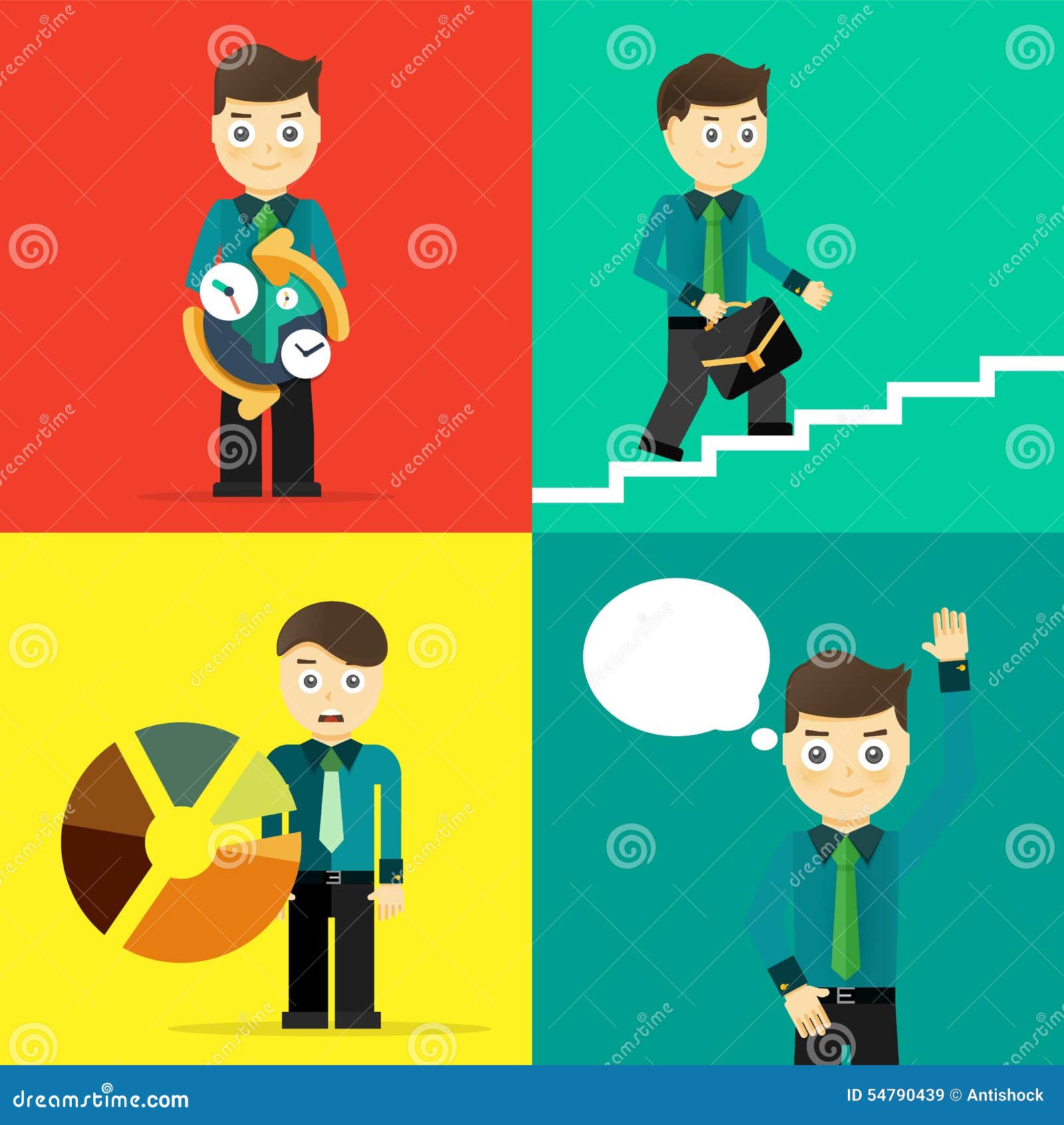 Set of Businessman Pose Character Concepts Stock Vector - Illustration ...