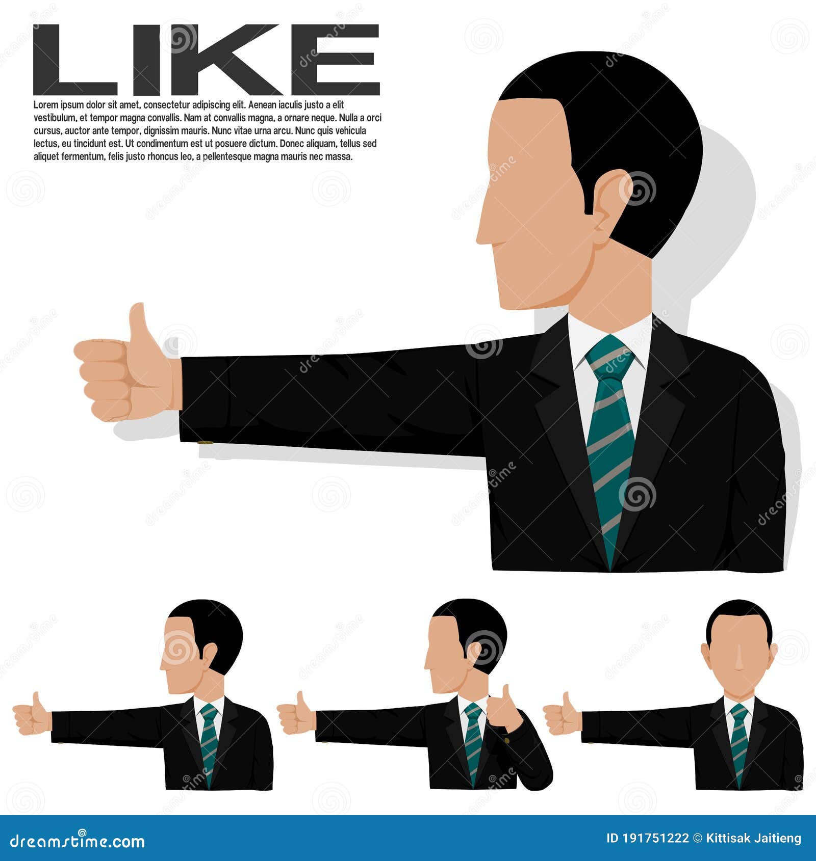 Set of Businessman is Presenting Like Sign Stock Vector - Illustration ...