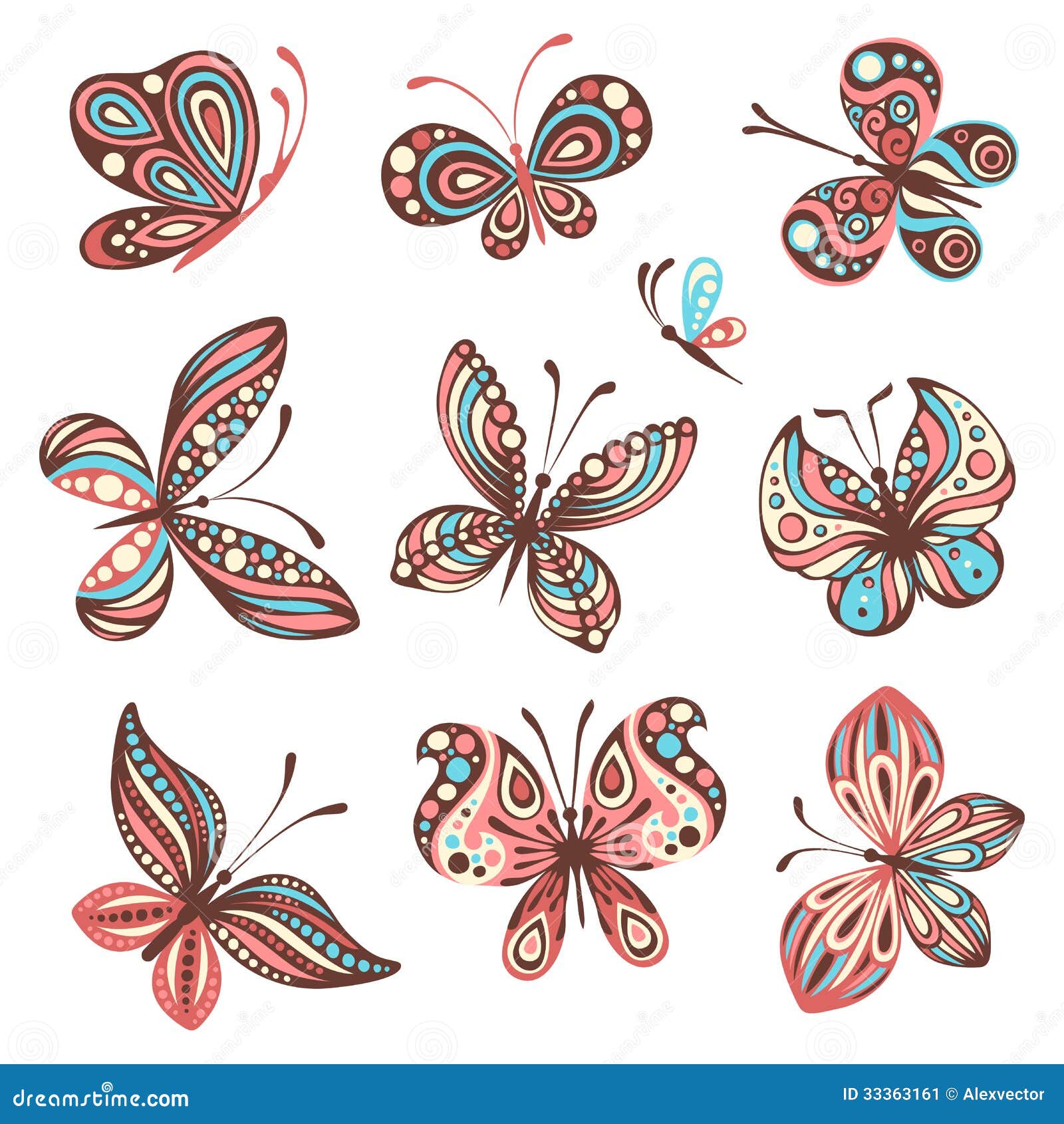 Set of butterflies stock vector. Illustration of nature - 33363161