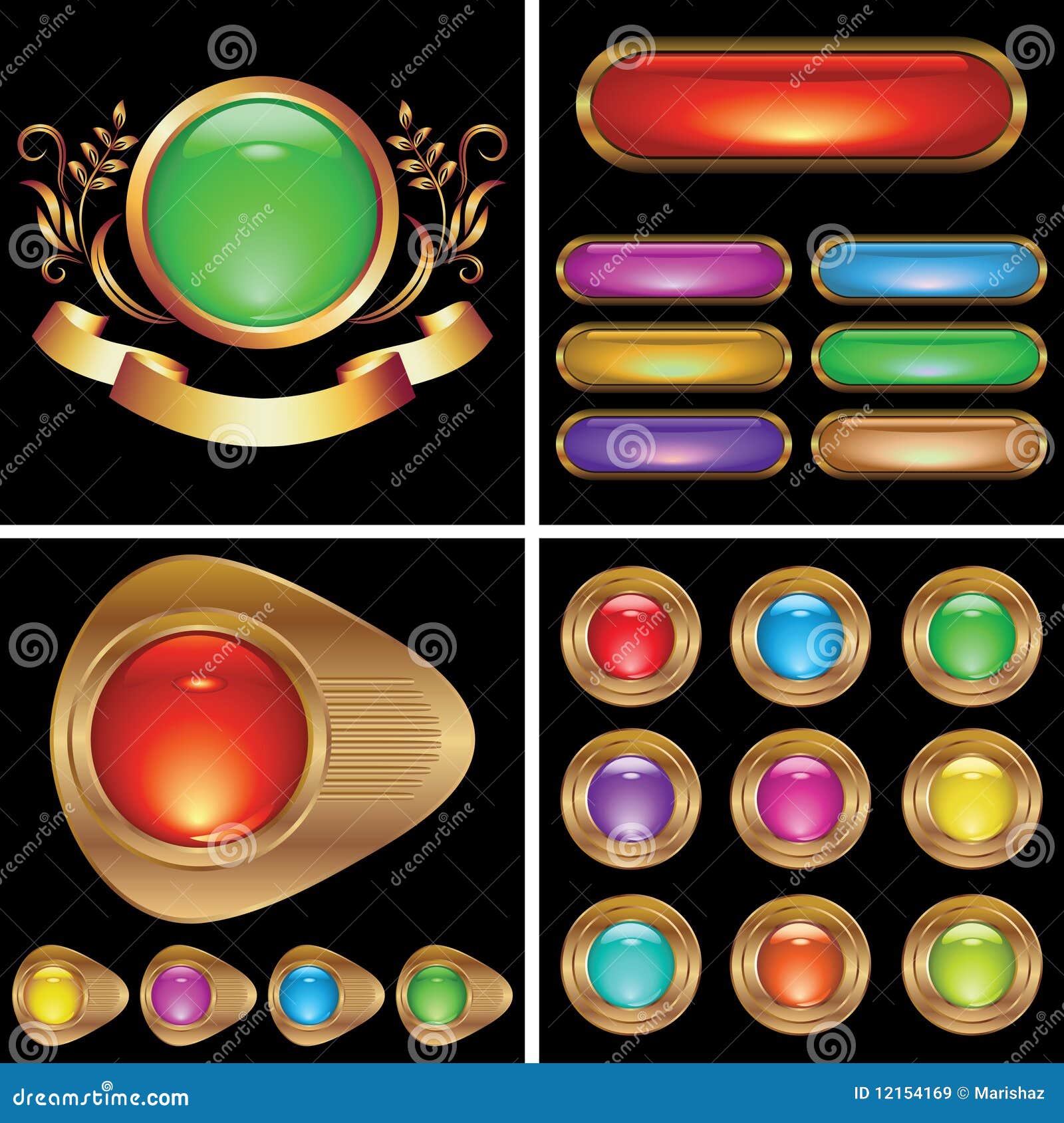 Set of button. stock vector. Illustration of line, glossy - 12154169