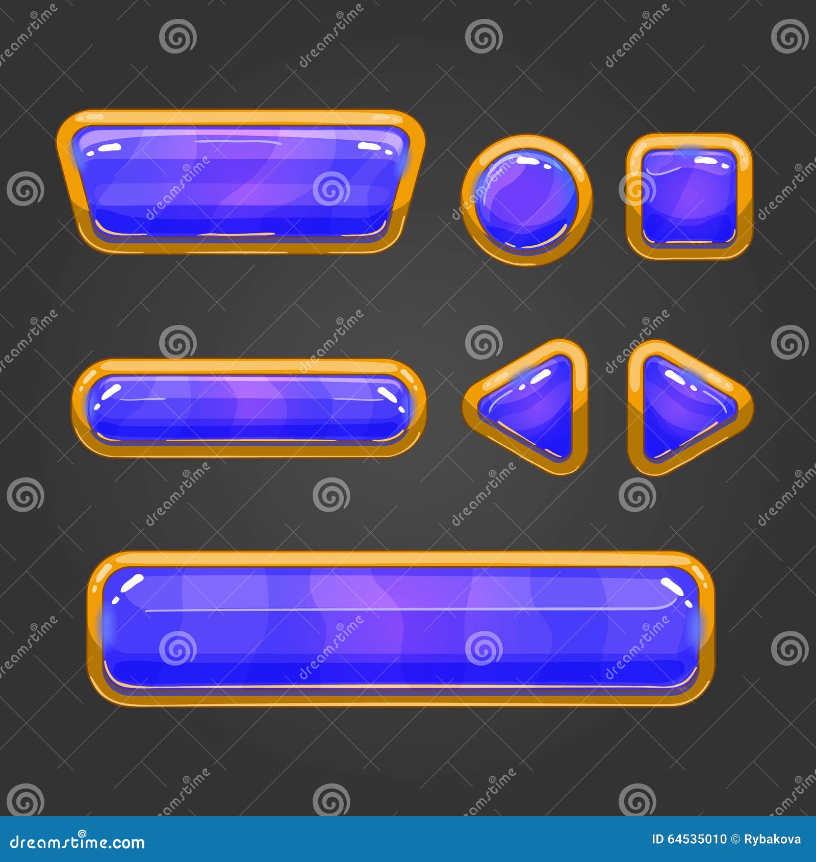 Set Button in Cartoon Style -2 Stock Illustration - Illustration of ...