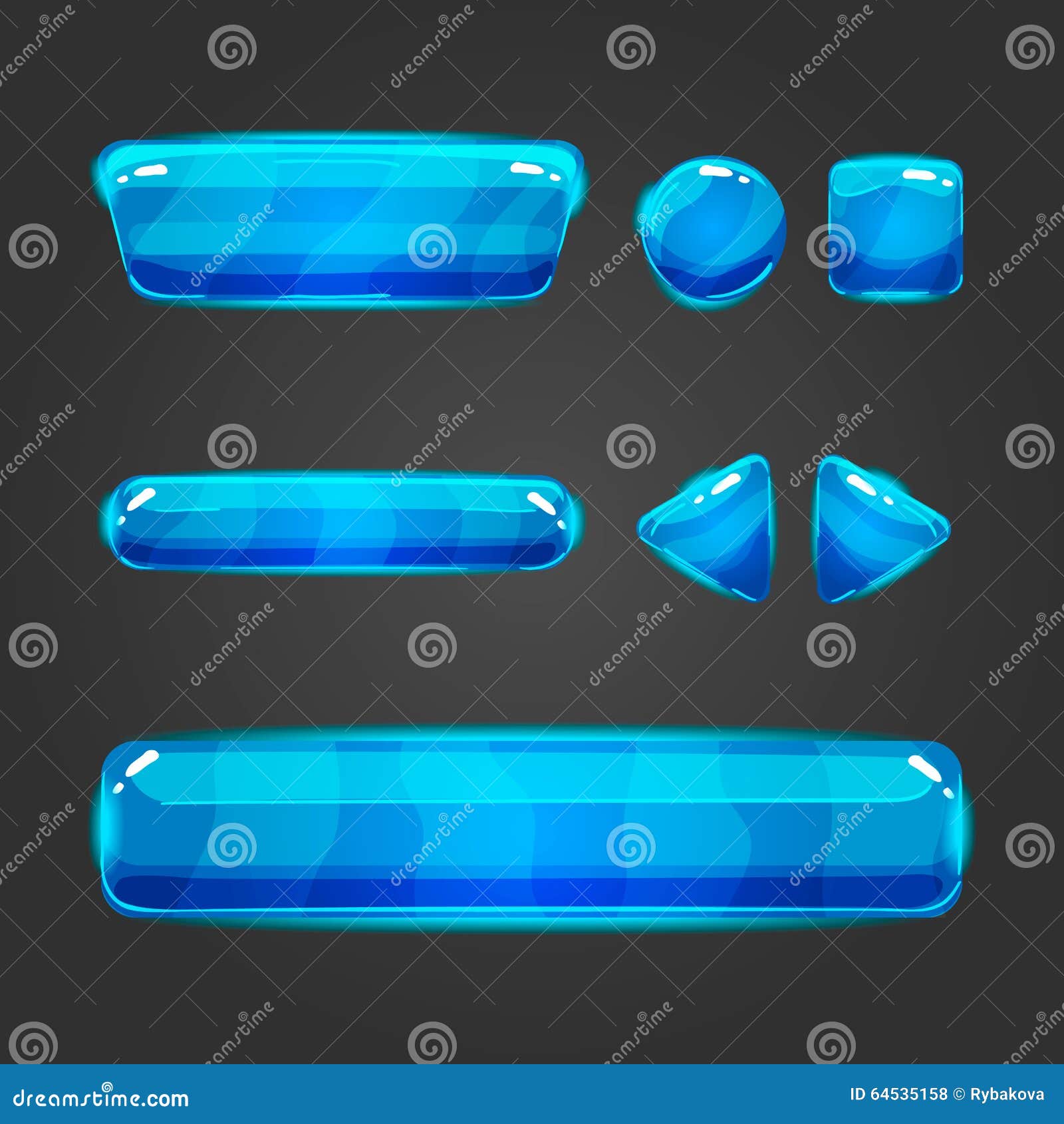 Set of Button for Game Design - 2 Stock Illustration - Illustration of ...