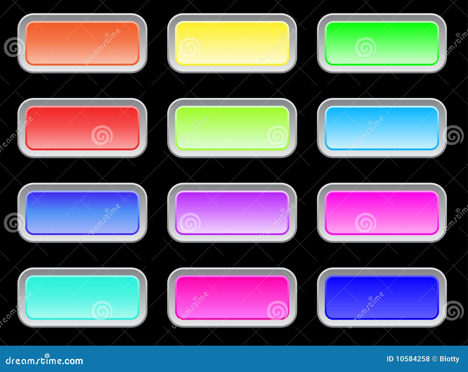 Set of buttons stock vector. Illustration of green, curve - 10584258