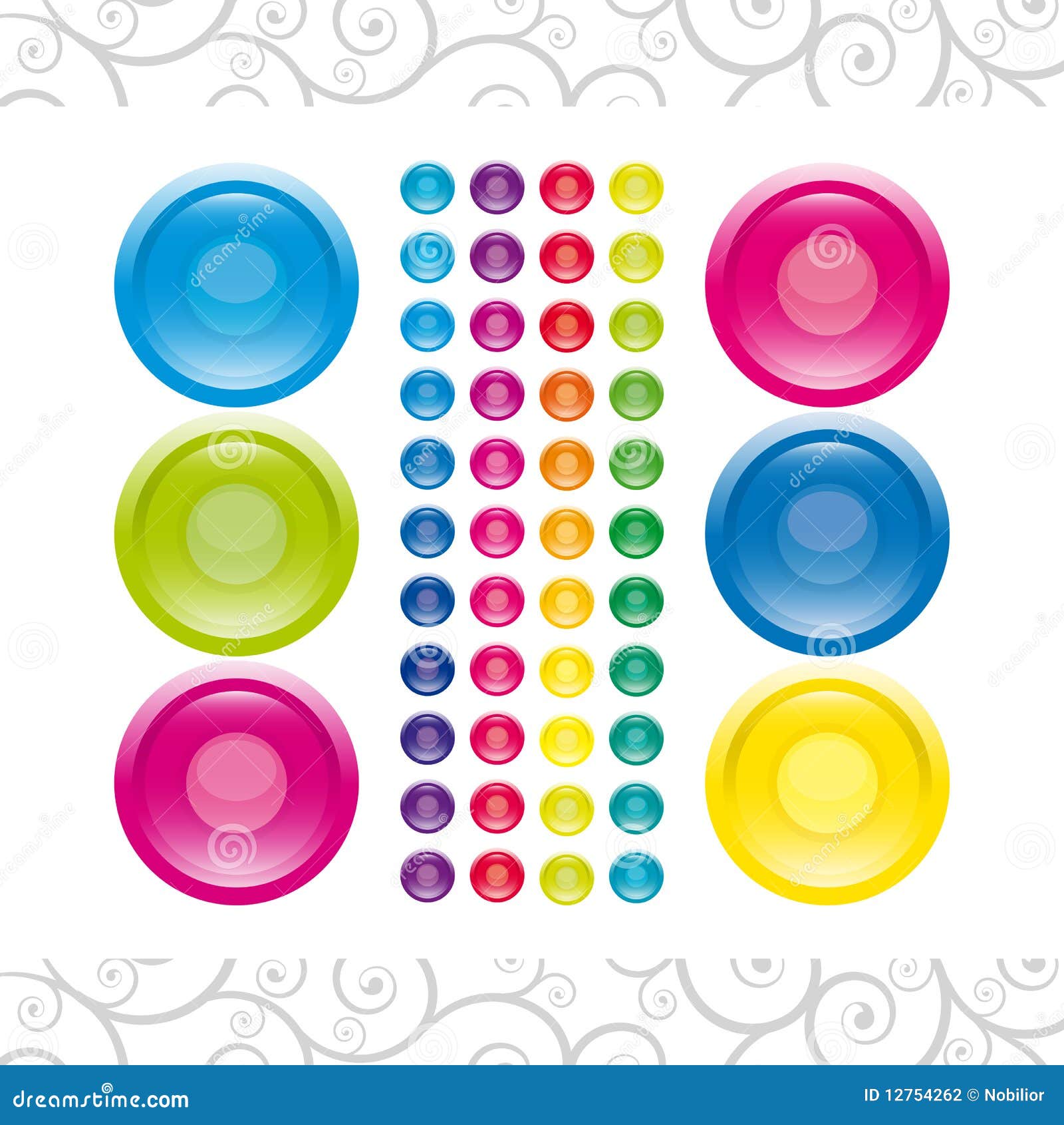Set of buttons. stock vector. Illustration of border - 12754262