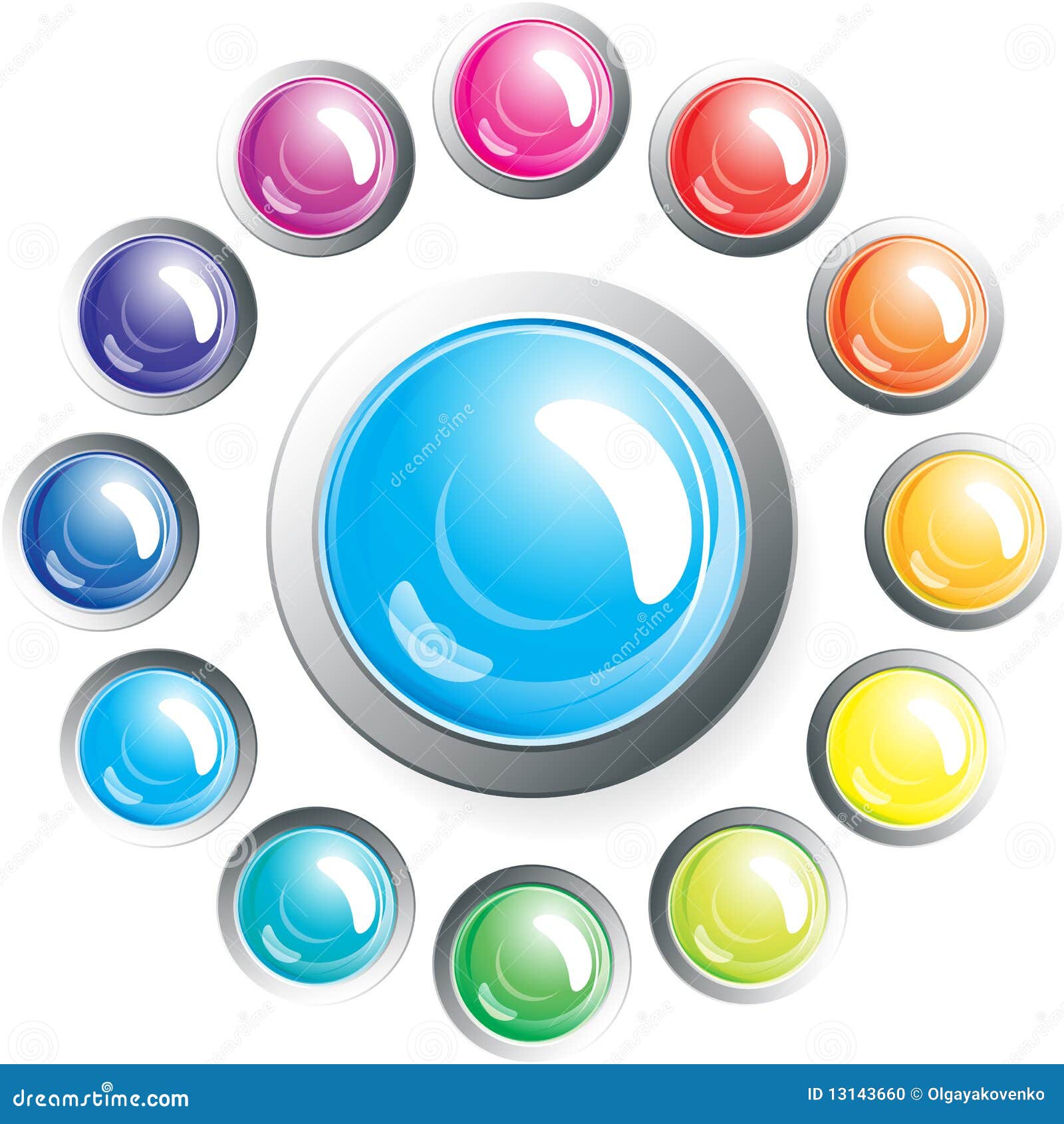 Set of buttons. stock vector. Illustration of element - 13143660