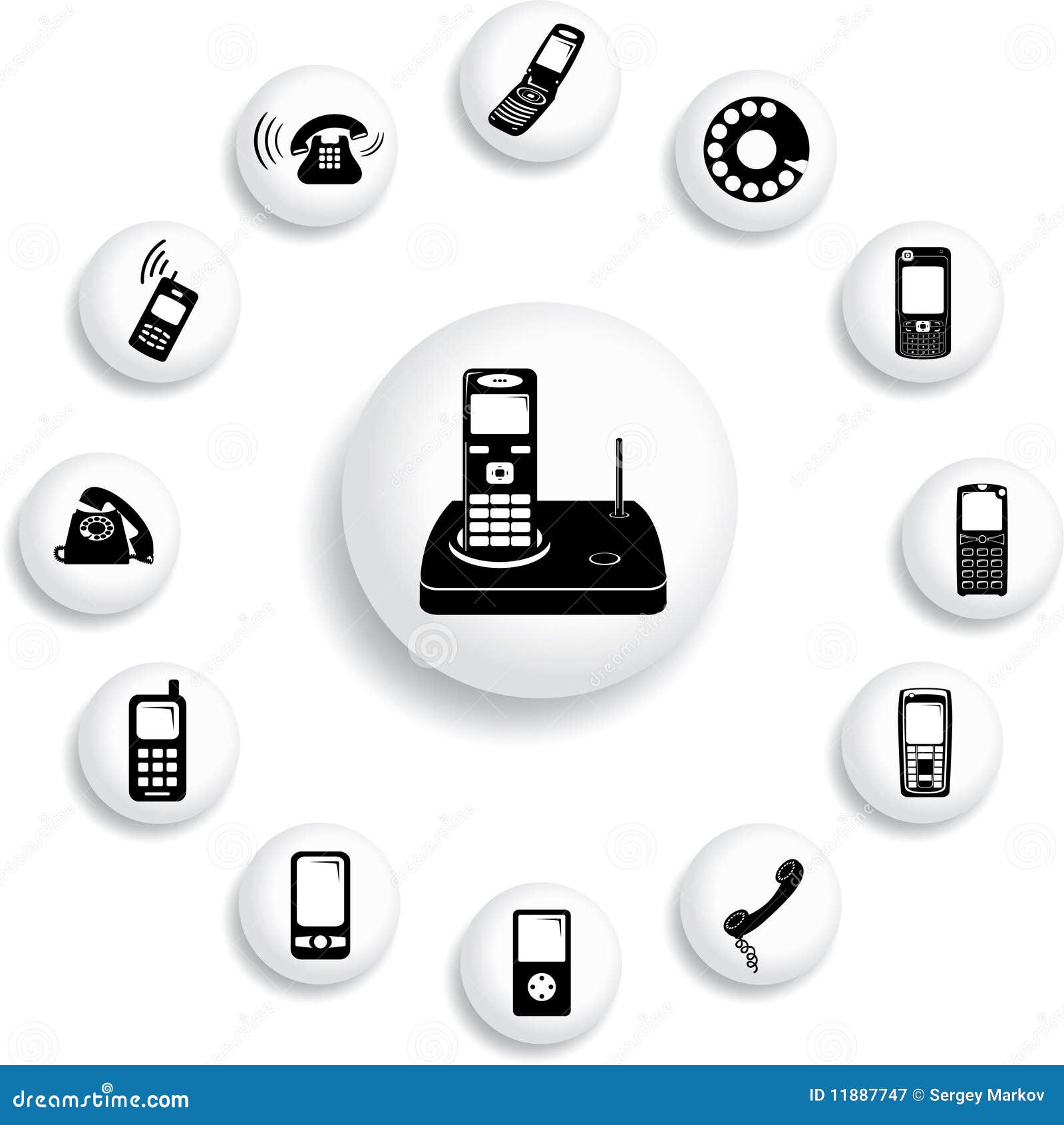 Set Buttons - 149_B. Phones Stock Illustration - Illustration of ...