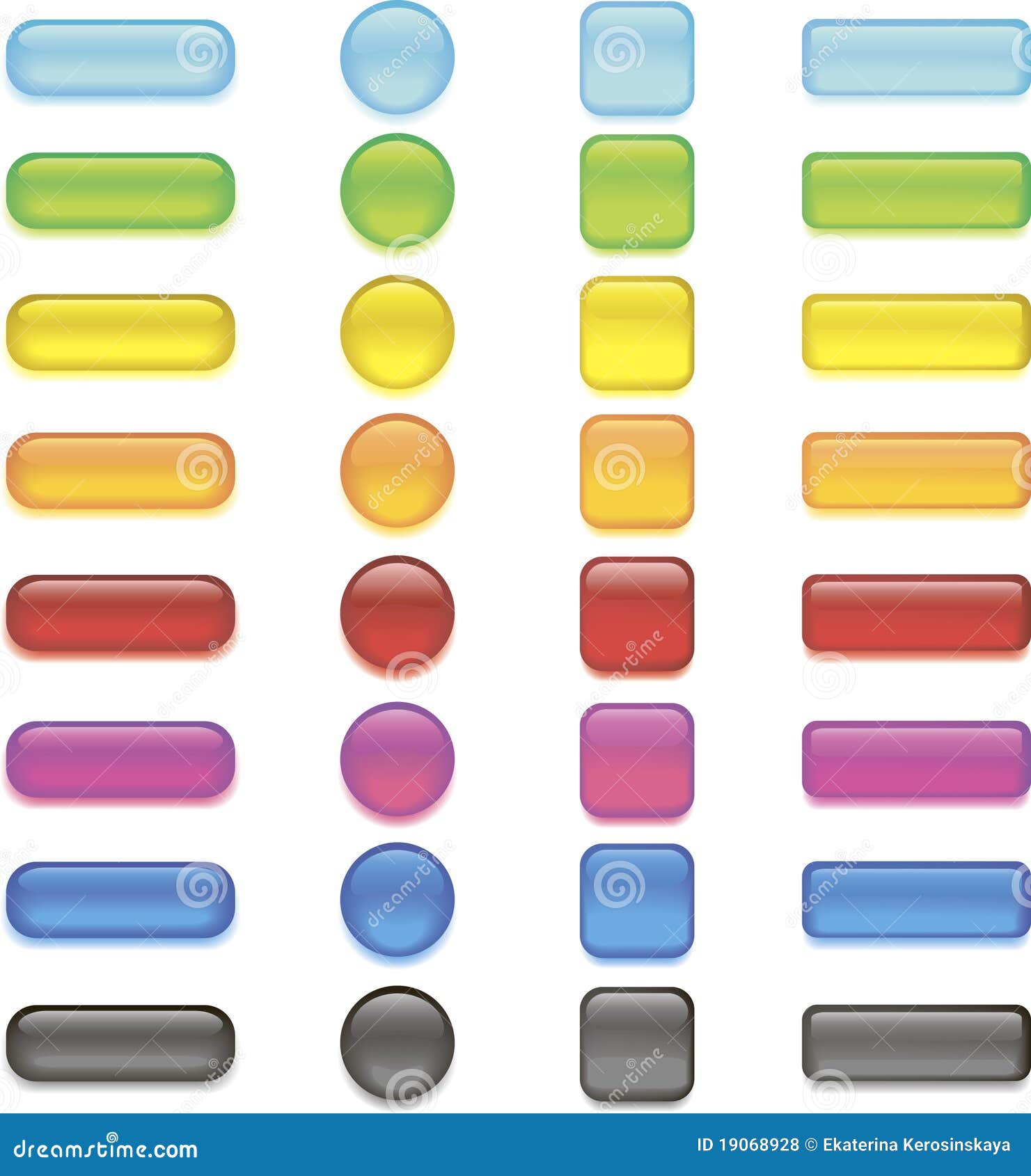 A set of buttons stock vector. Illustration of glossy - 19068928