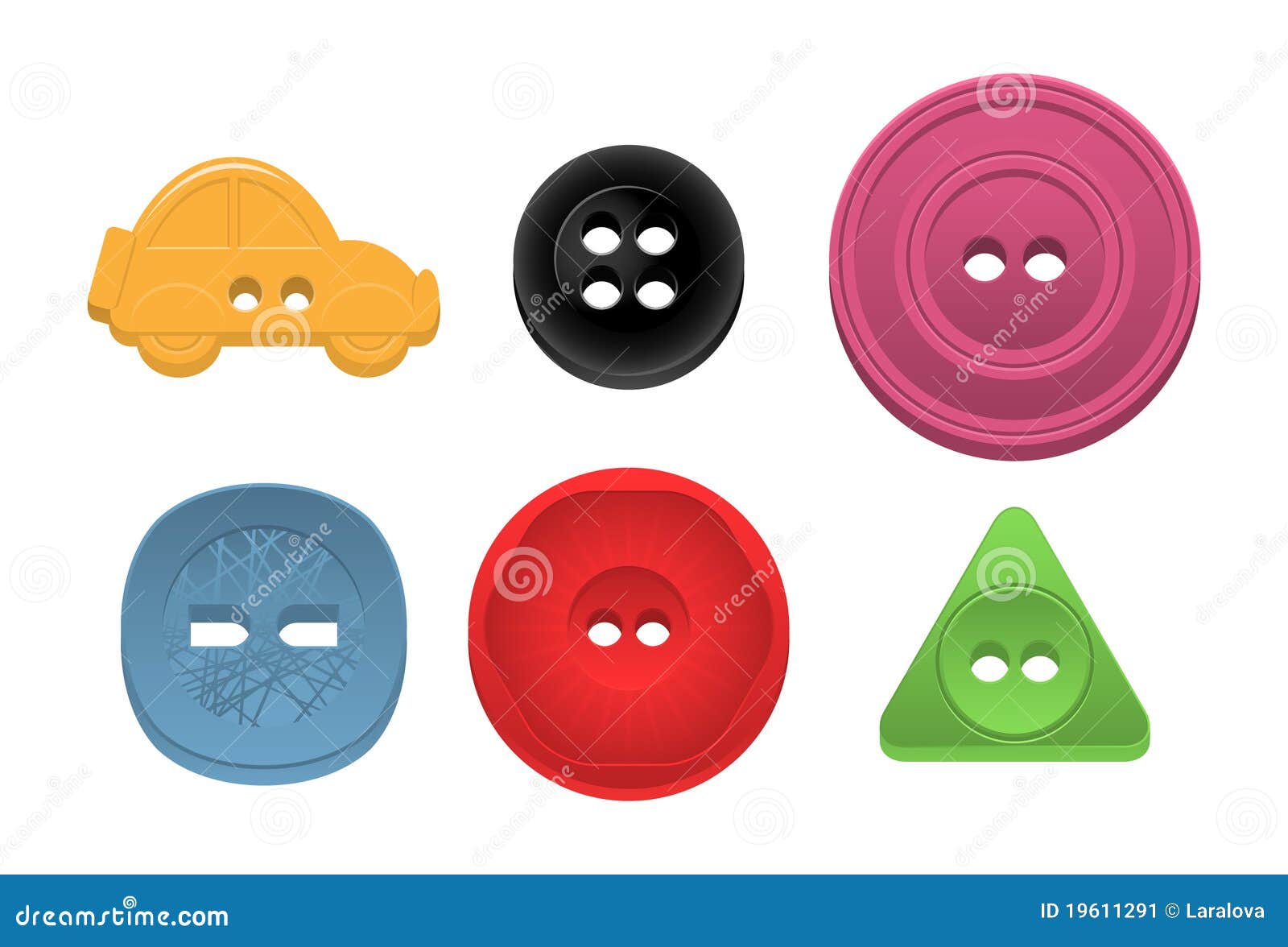 Set of buttons stock vector. Illustration of round, fasten - 19611291
