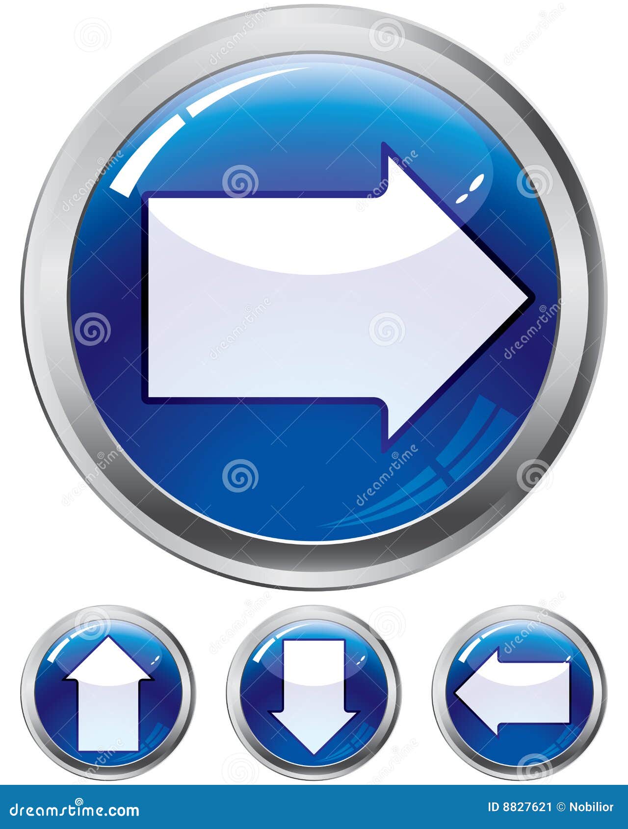 Set of buttons stock vector. Illustration of icon, mirrored - 8827621