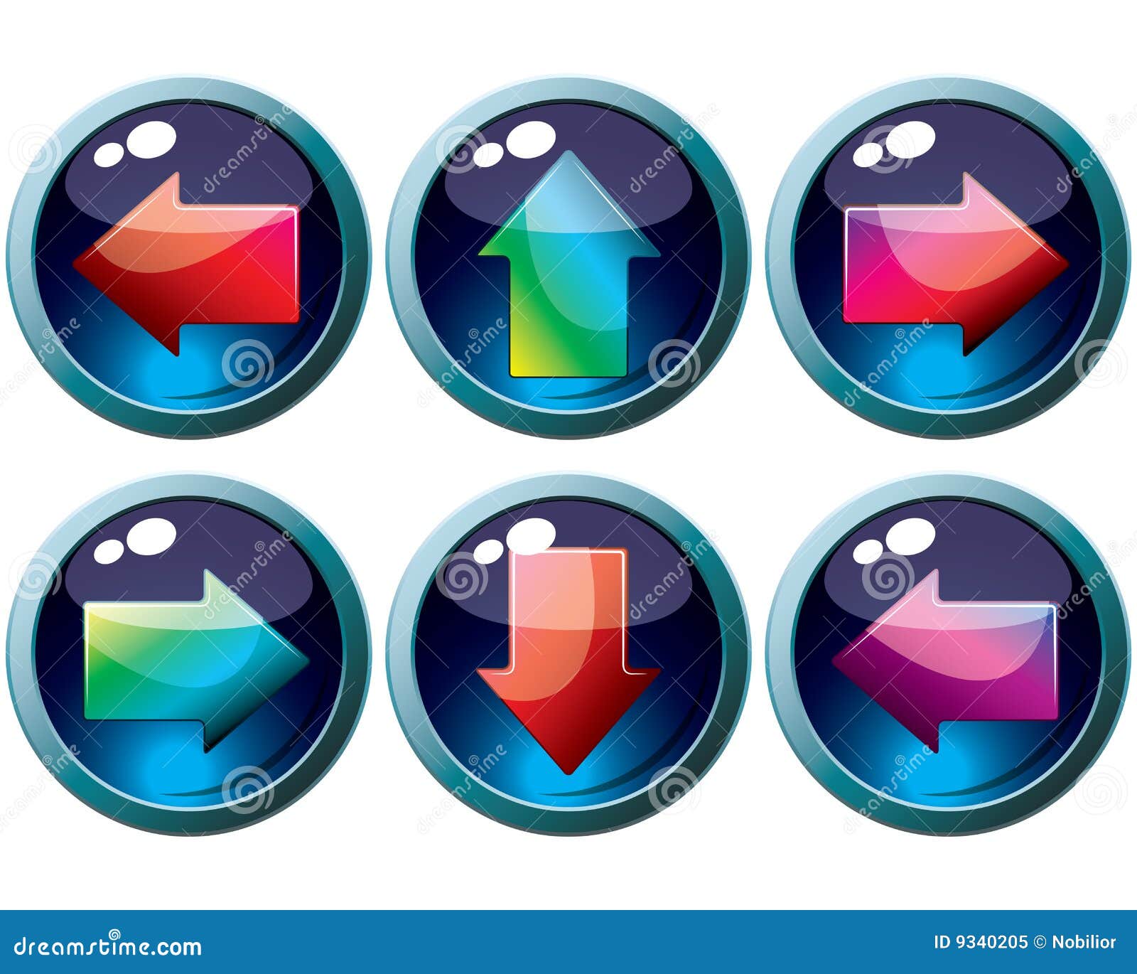 A Set of Buttons with Arrows. Stock Vector - Illustration of fashion ...