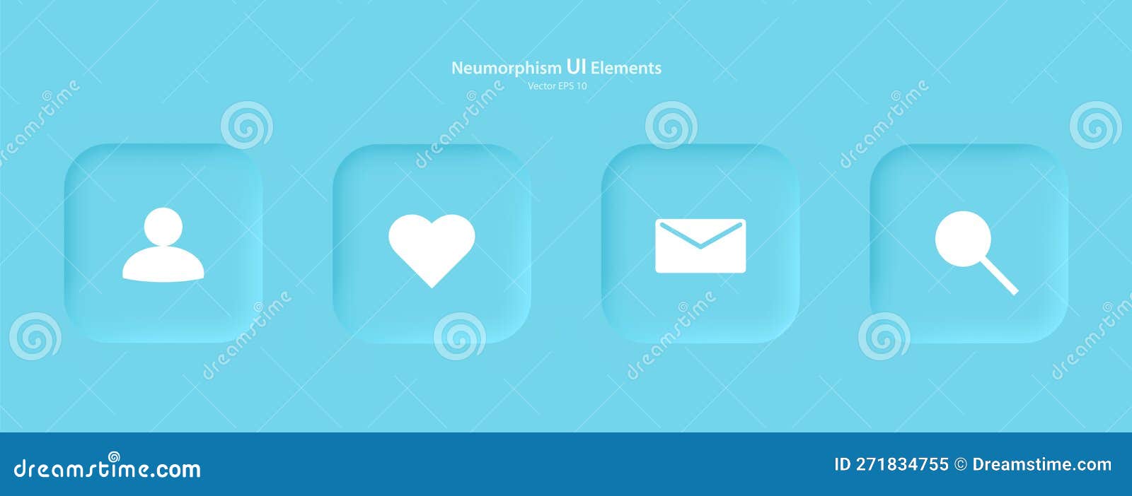 Set of Buttons for Designing User Interface in Blue. Elements, Icons ...