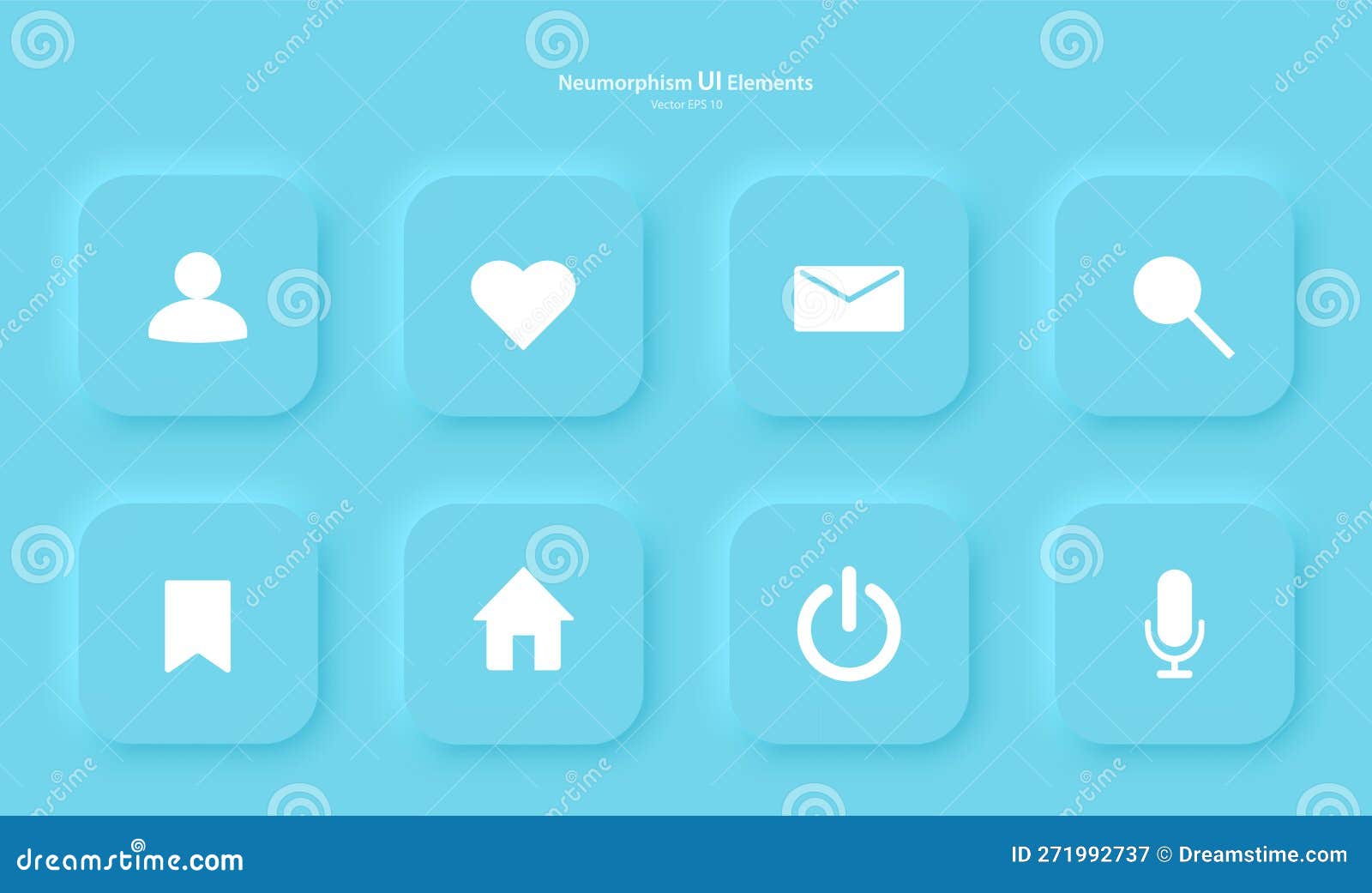 Set of Buttons for Designing User Interface in Blue. Elements, Icons ...